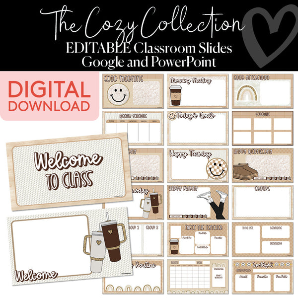 Google Classroom Slides | Cozy | Printable Classroom Decor | Schoolgir ...