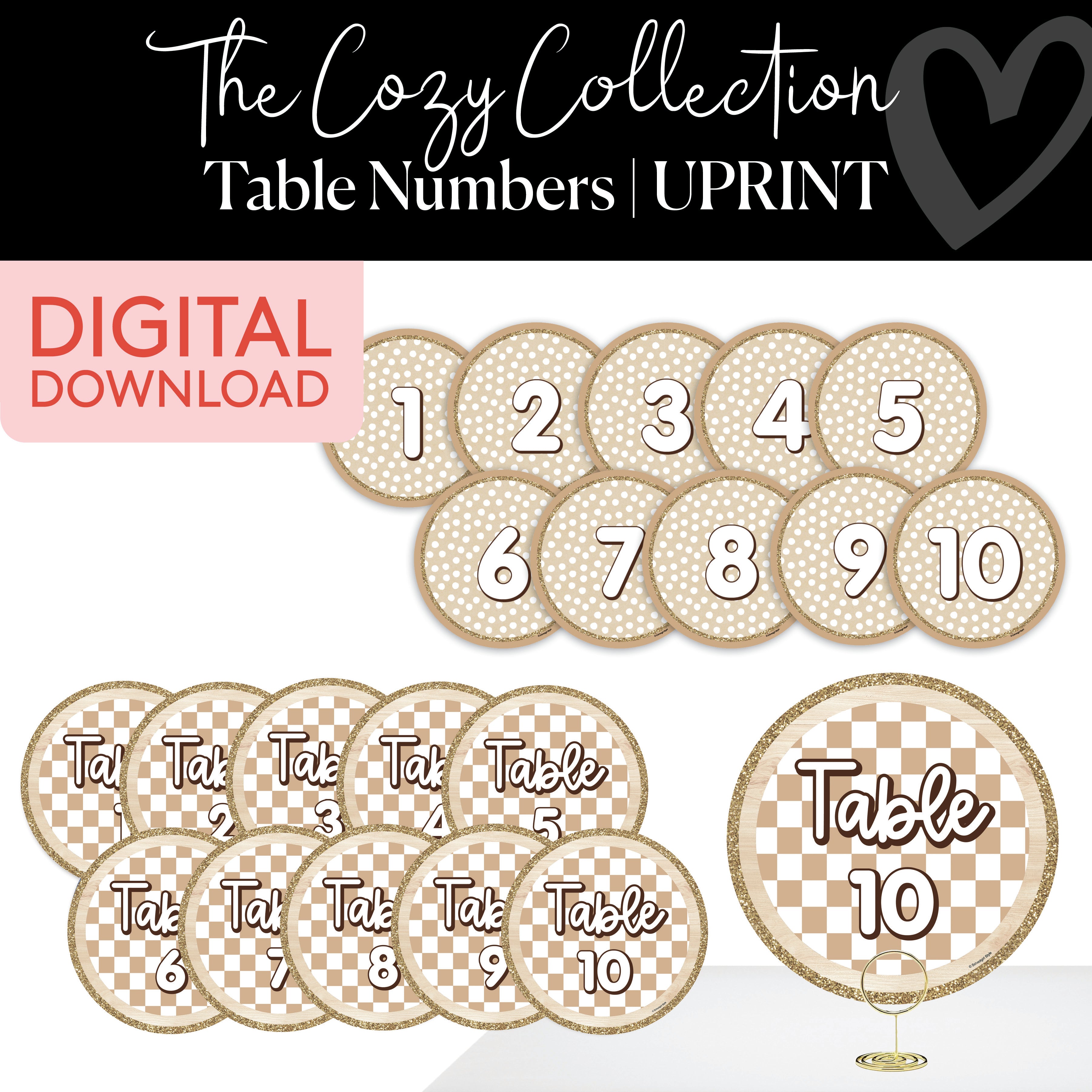 Table Numbers | Cozy | Printable Classroom Decor | Schoolgirl Style