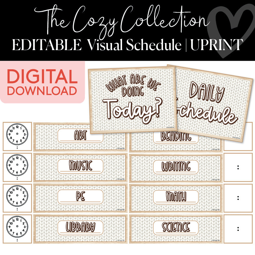 Classroom Daily Schedule | Cozy | Printable Classroom Decor | Schoolgi ...