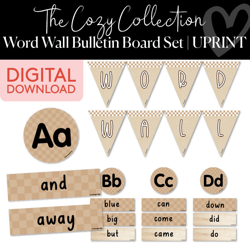 Word Wall | Cozy | Printable Classroom Decor | Schoolgirl Style