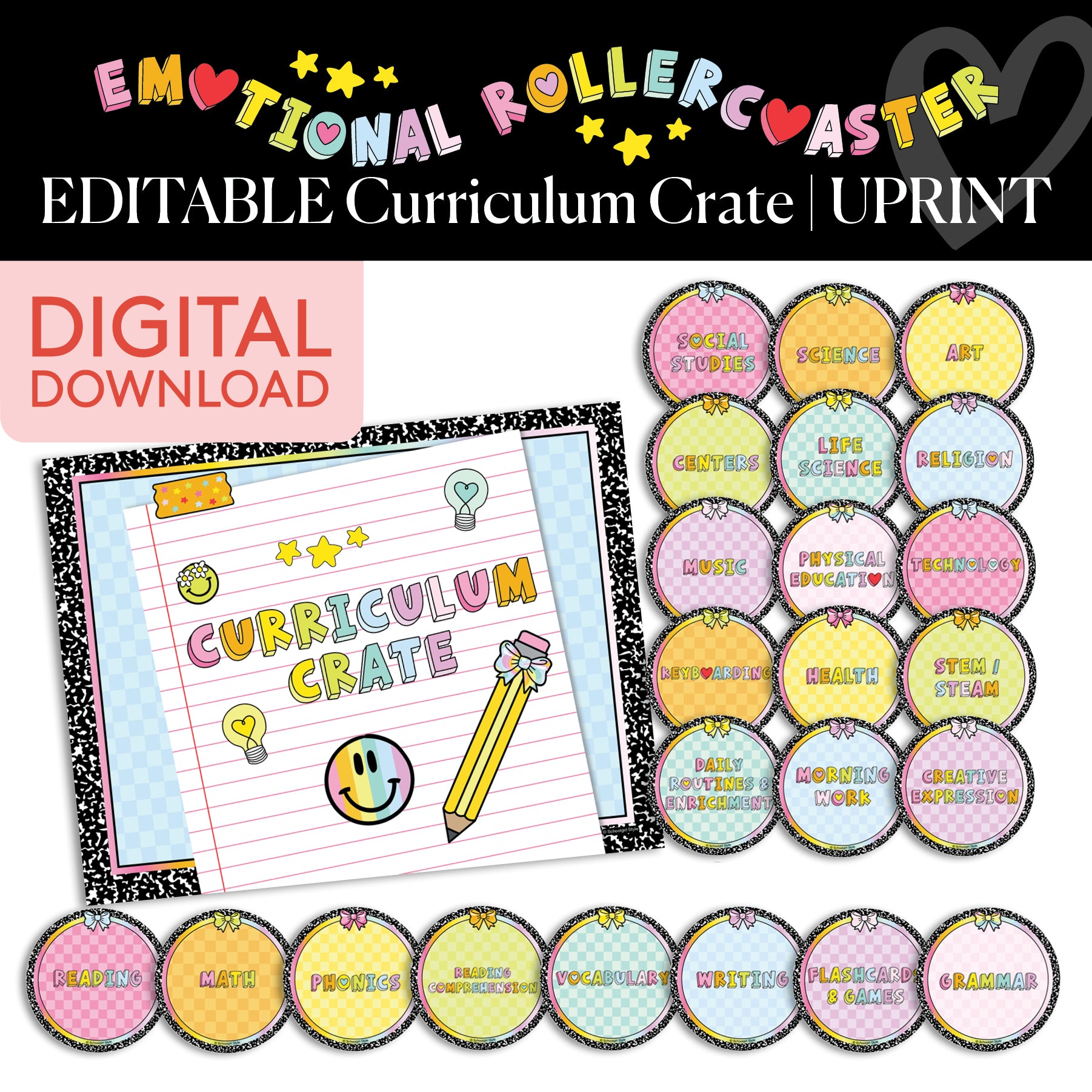 Printable Bright Curriculum Crate – Schoolgirl Style