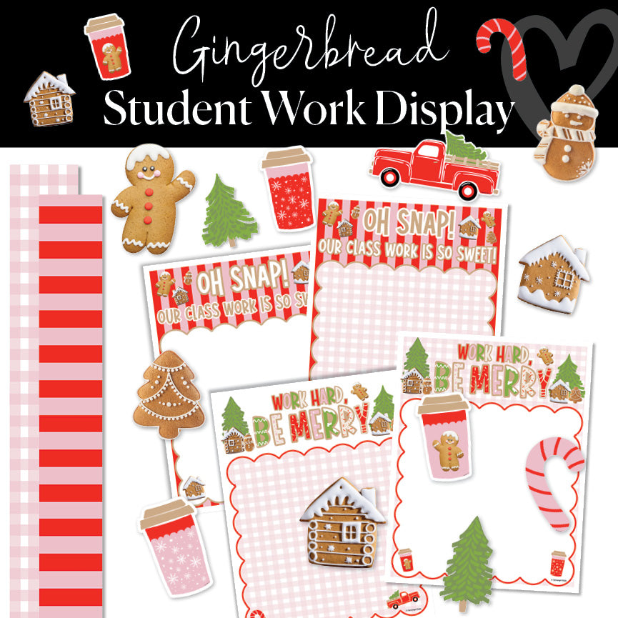Gingerbread Bulletin Board Set- Student Work Display | Full UPRINT Bun ...