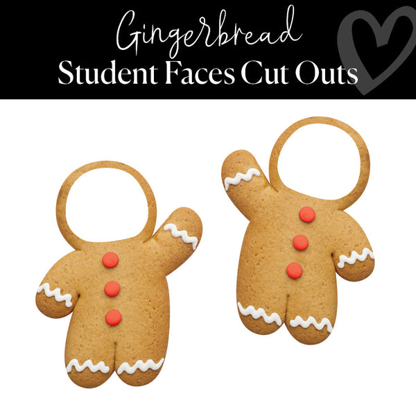 Gingerbread Student Face Cut Outs | Christmas Bulletin Board Cut Outs ...