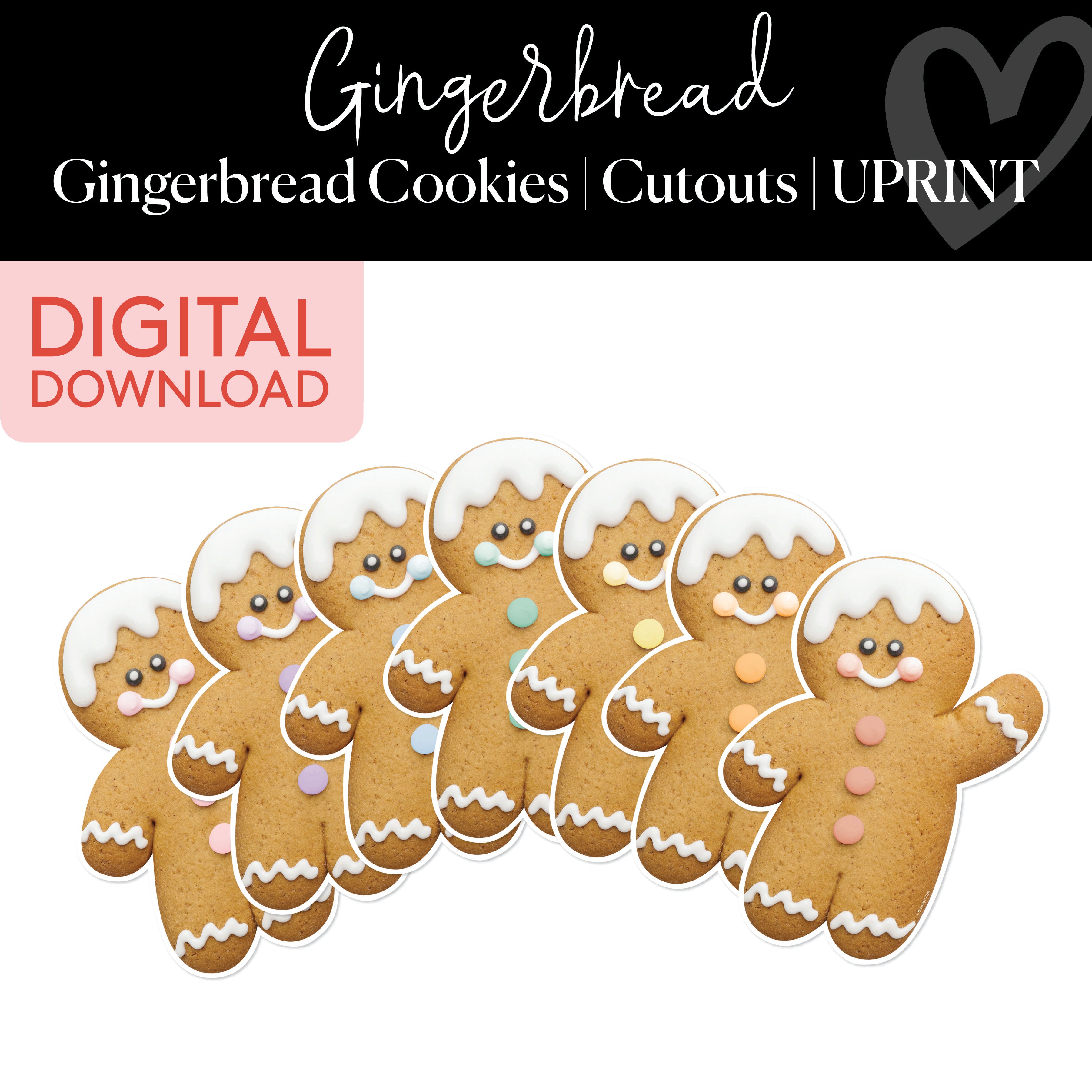 Printable Gingerbread Man Cookie Cutouts | Pastel Gingerbread ...