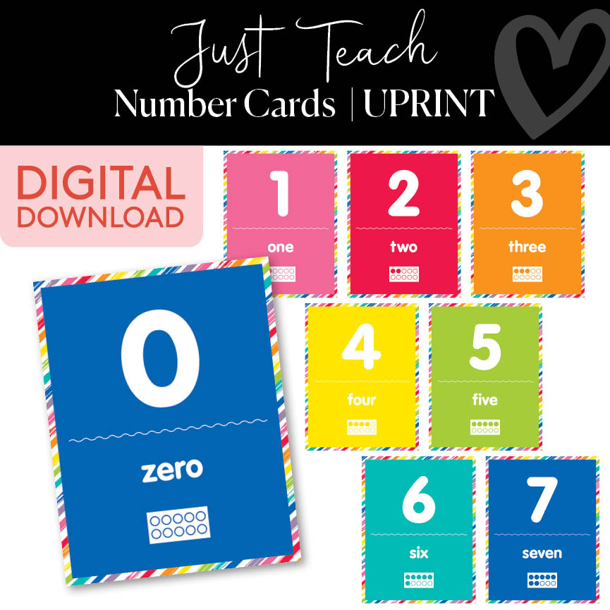 Number Cards Bulletin Board |UPRINT – Schoolgirl Style