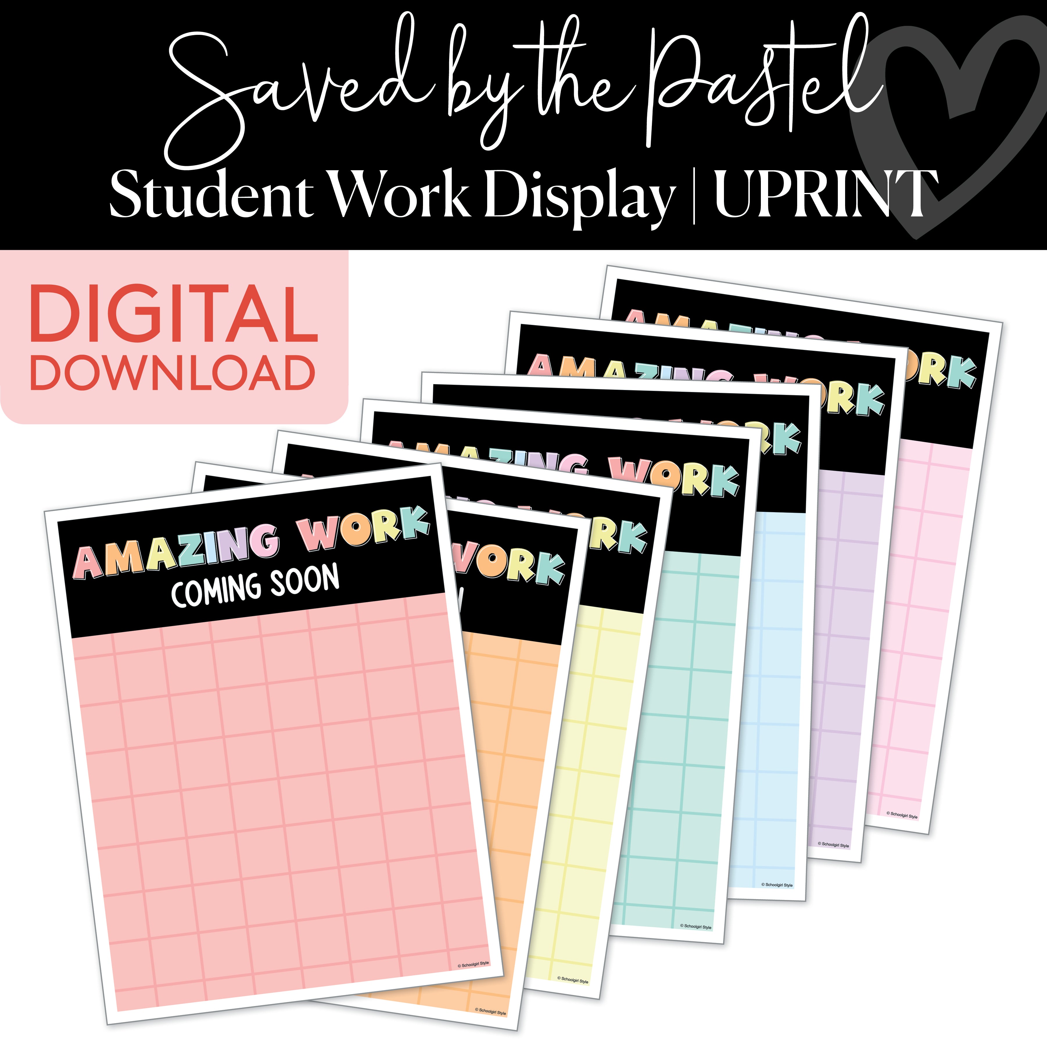Student Work Displays | Saved By The Pastel | Printable Classroom Deco ...