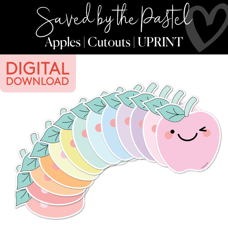 Apples with Faces | Classroom Cut Outs | Saved By The Pastel | Printab ...