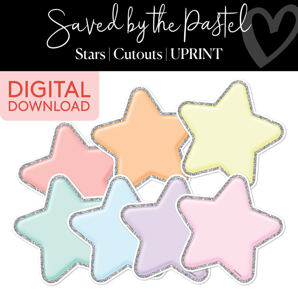 Stars | Classroom Cut Outs | Saved By The Pastel | Printable Classroom ...