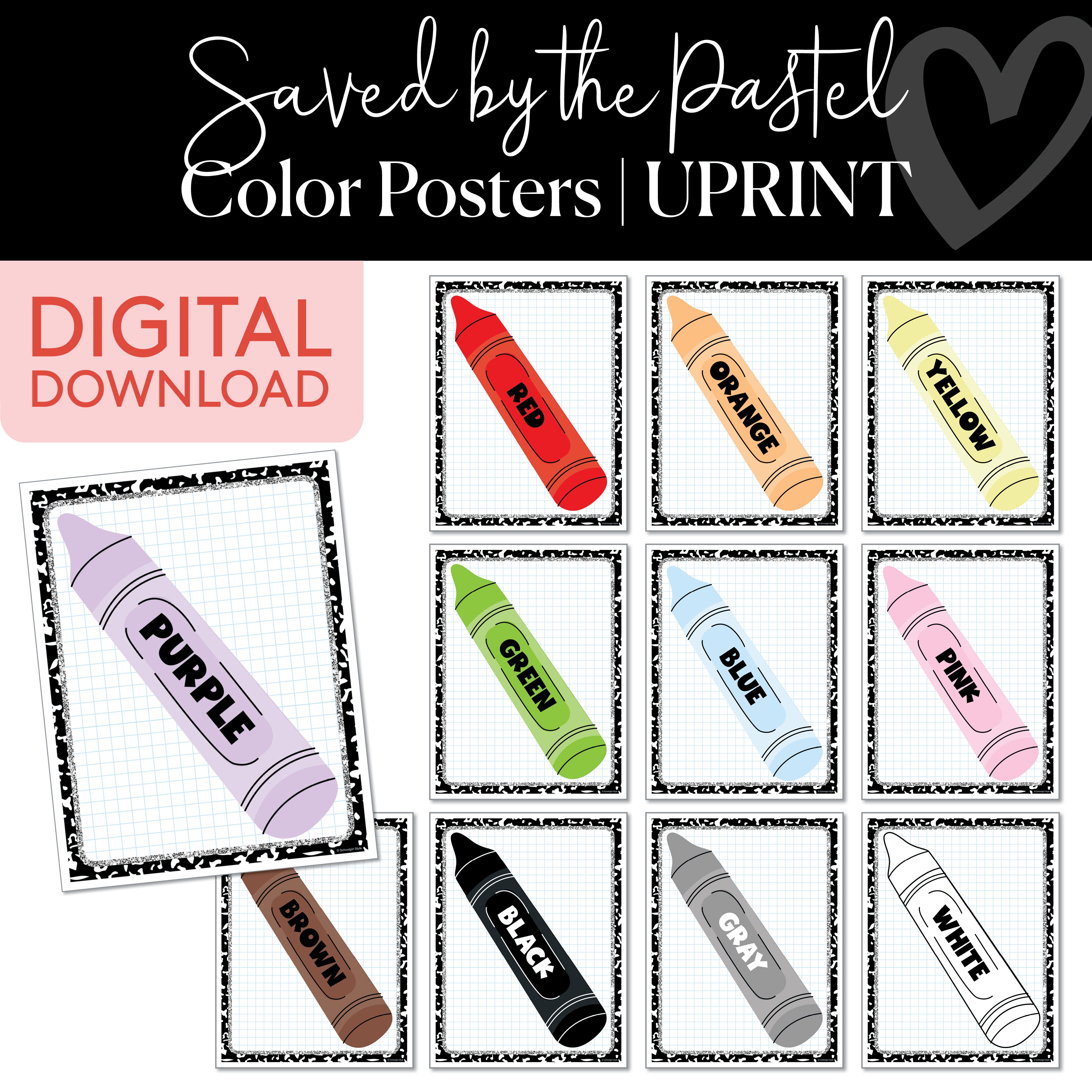 Color Posters | Saved By The Pastel | Printable Classroom Decor | Scho ...