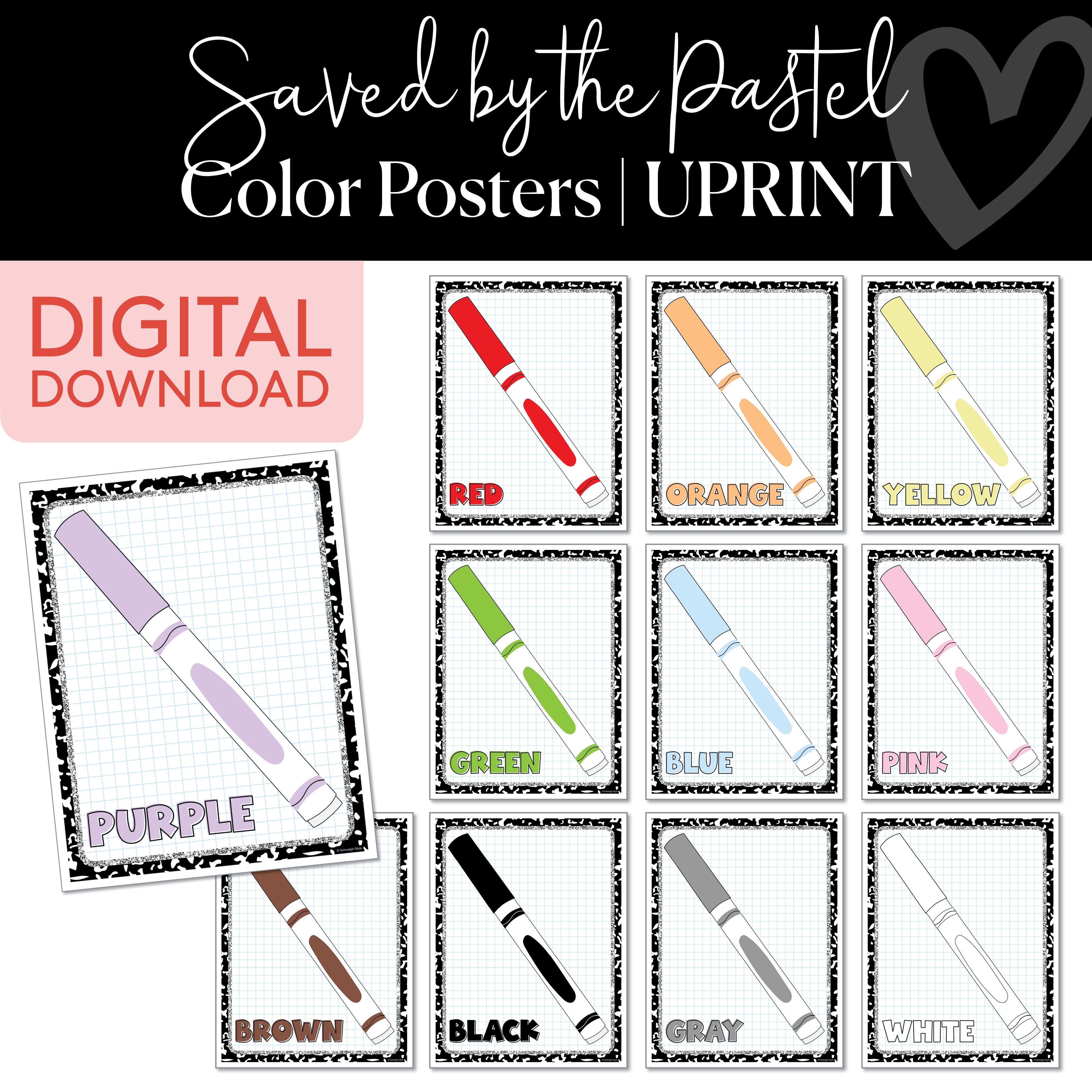 Color Posters | Saved By The Pastel | Printable Classroom Decor | Scho ...