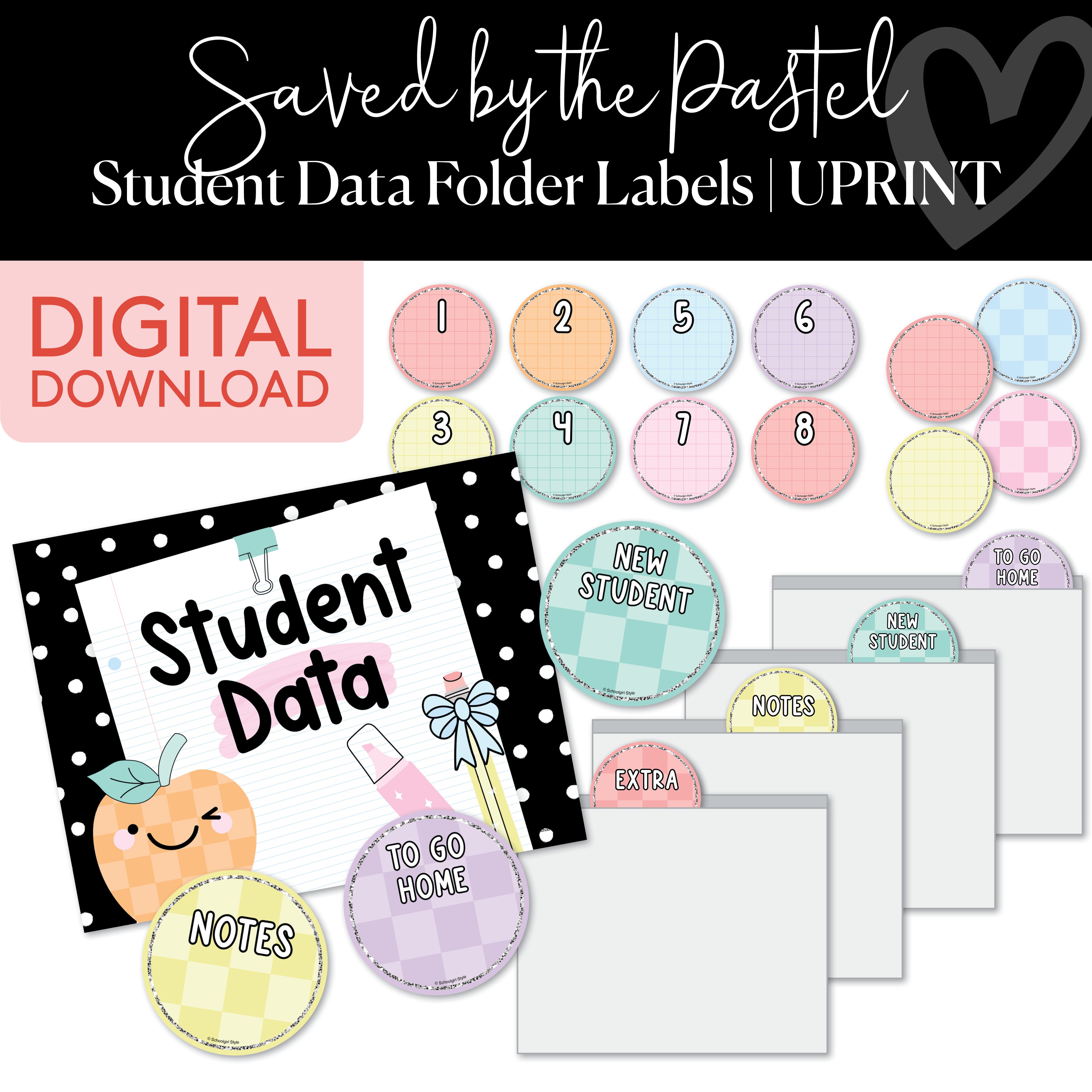 Student Data Bins | Saved By The Pastel | Printable Classroom Decor ...