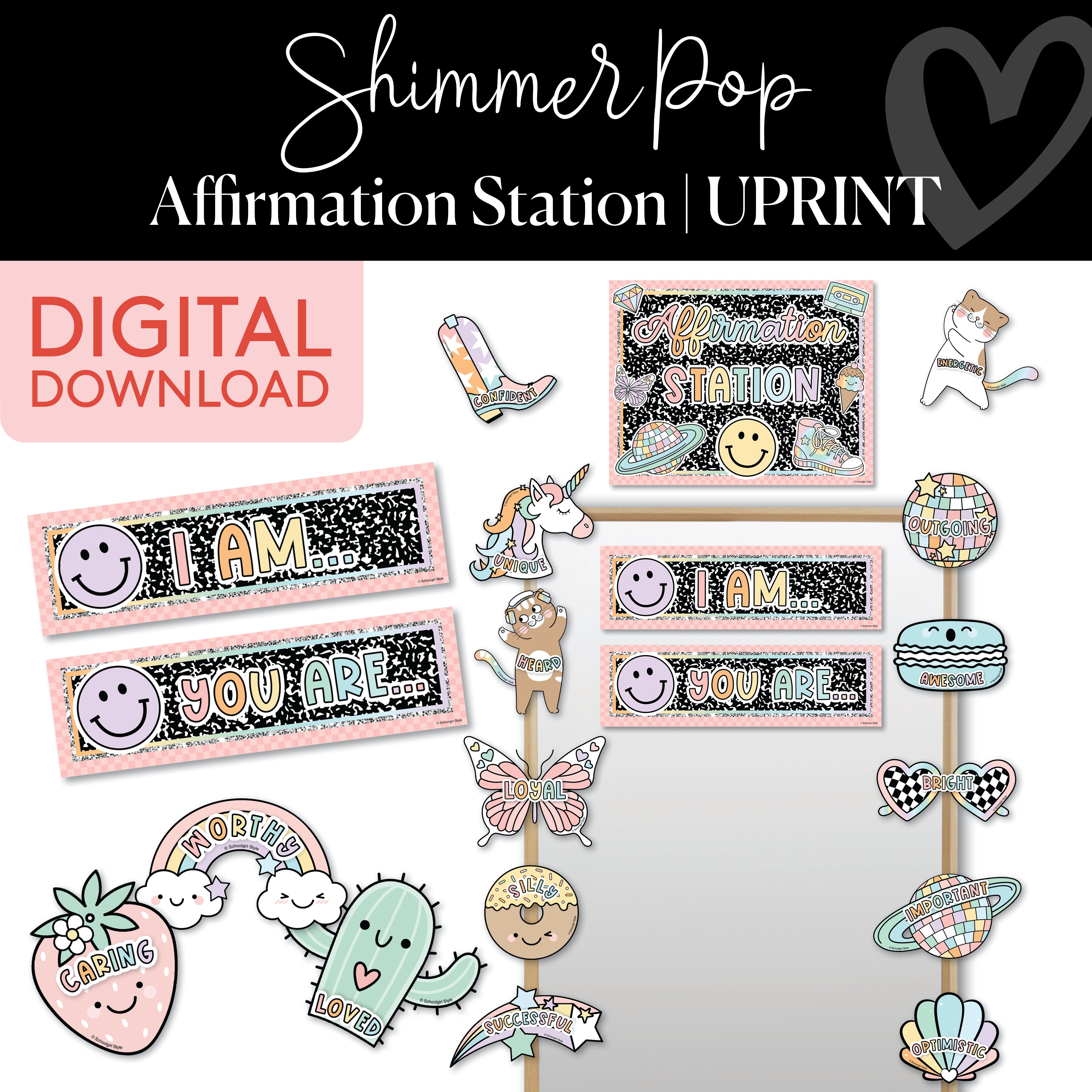 Affirmation Station | Shimmer Pop | Printable Classroom Decor | School ...