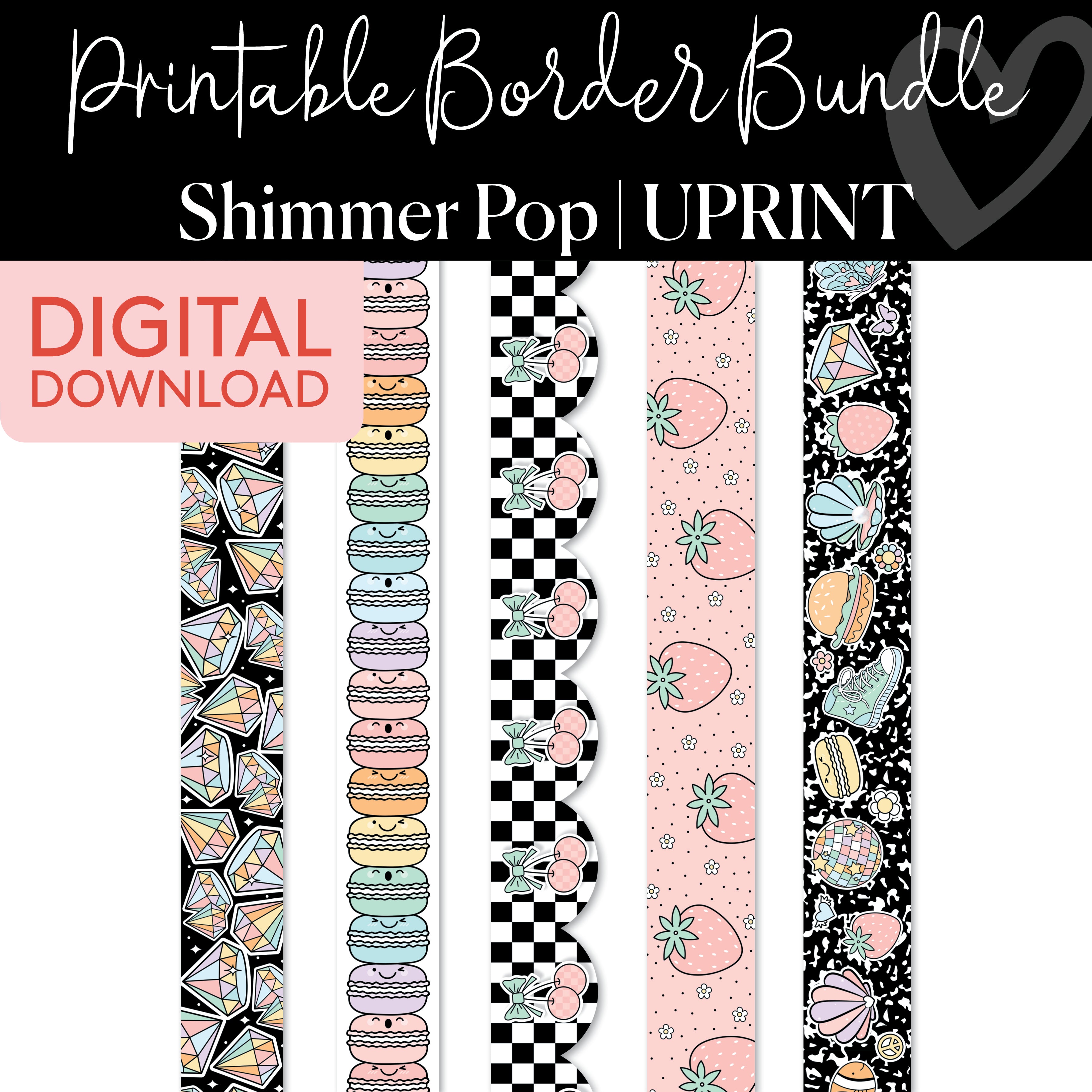 Border Bundle | Shimmer Pop | Printable Classroom Decor | Schoolgirl S ...