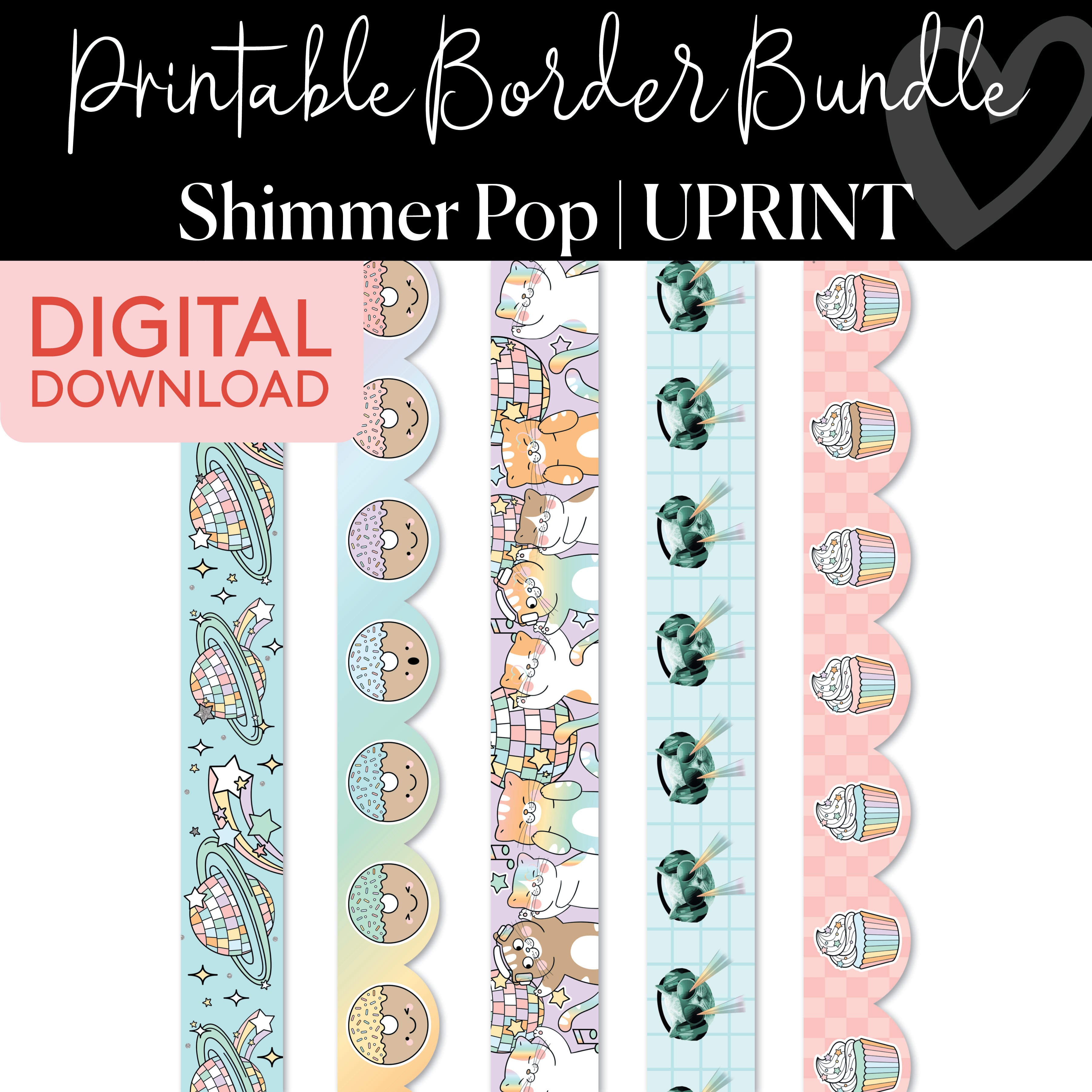 Border Bundle | Shimmer Pop | Printable Classroom Decor | Schoolgirl S ...