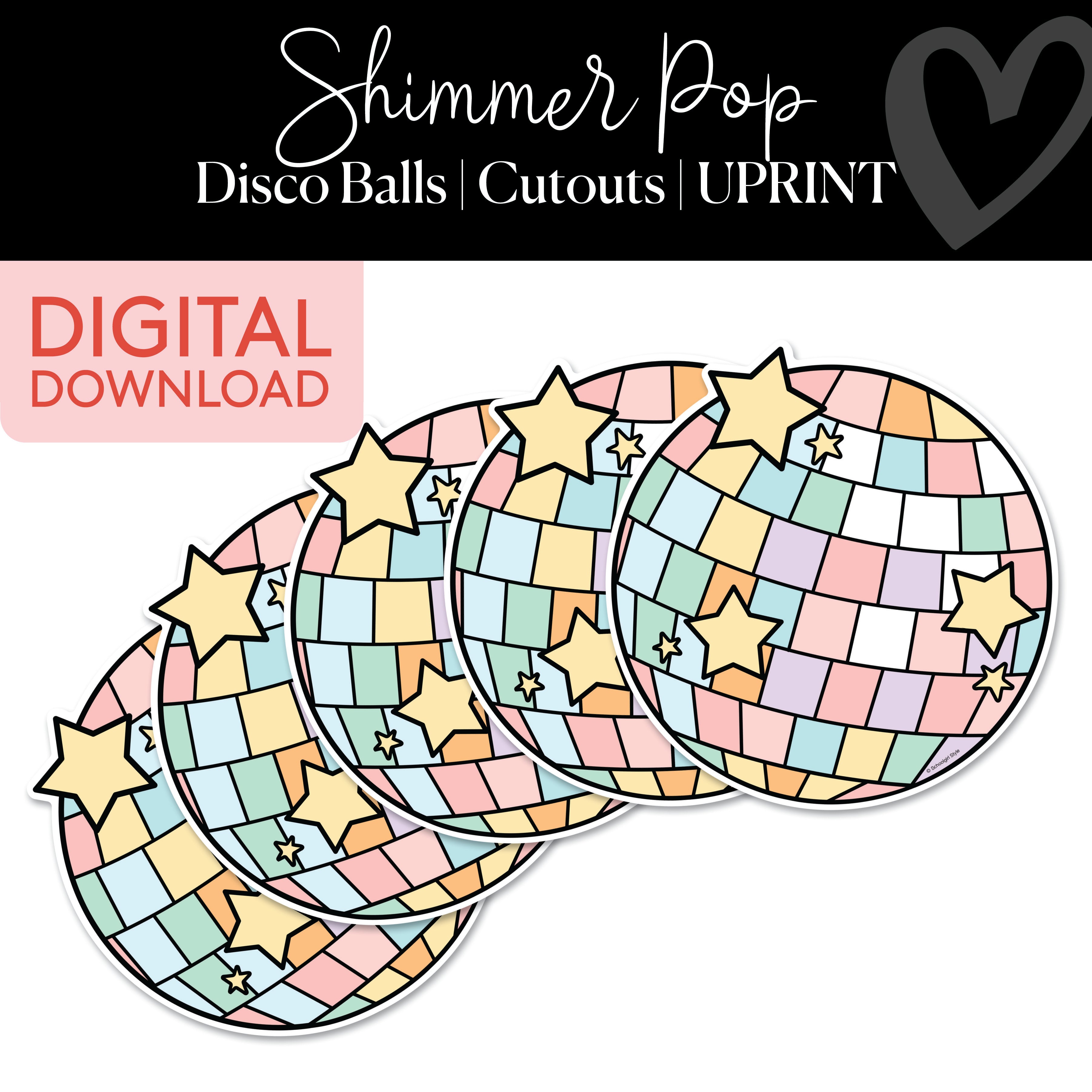 Disco Balls | Classroom Cut Outs | Shimmer Pop | Printable Classroom D ...