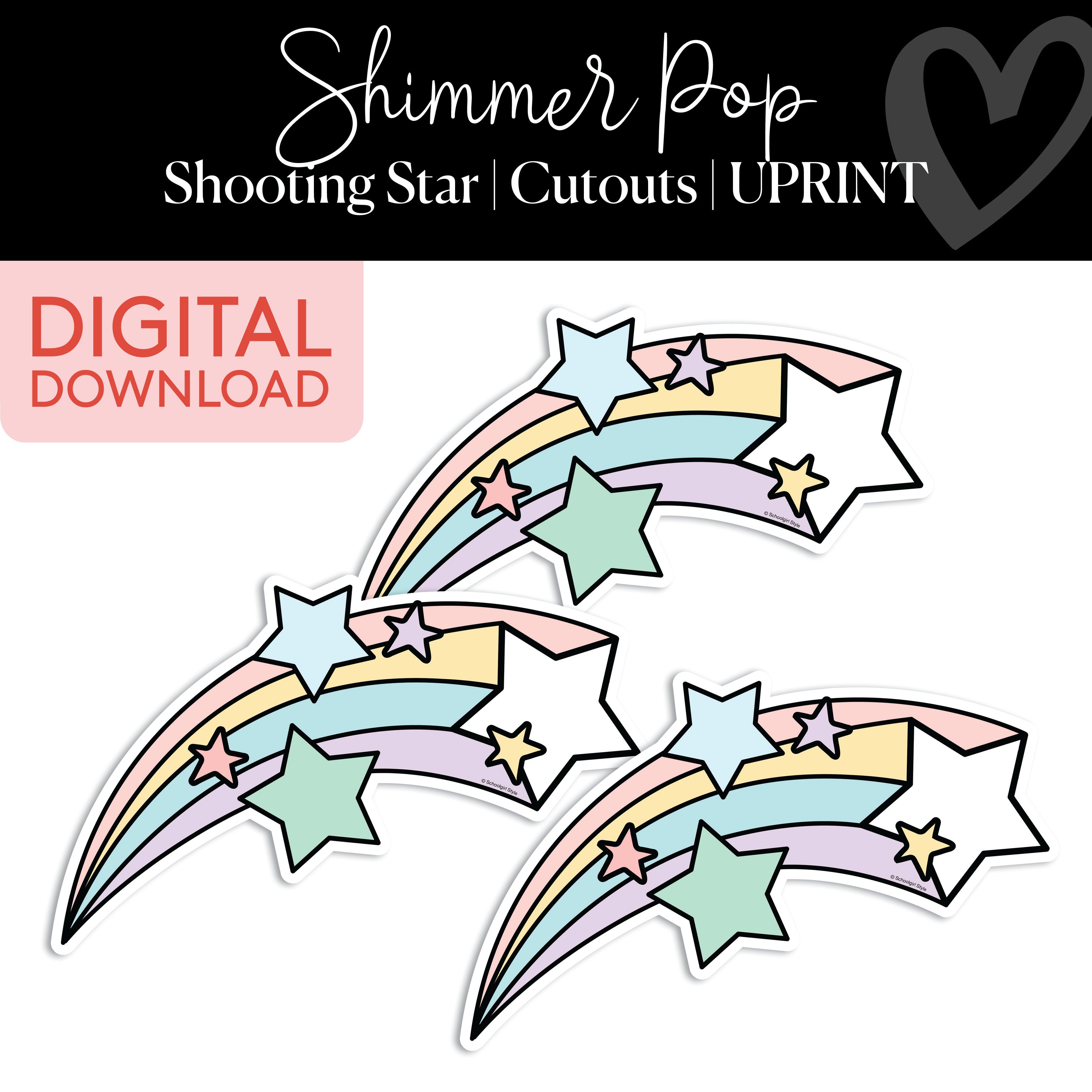 Shooting Star | Classroom Cut Outs | Shimmer Pop | Printable Classroom ...