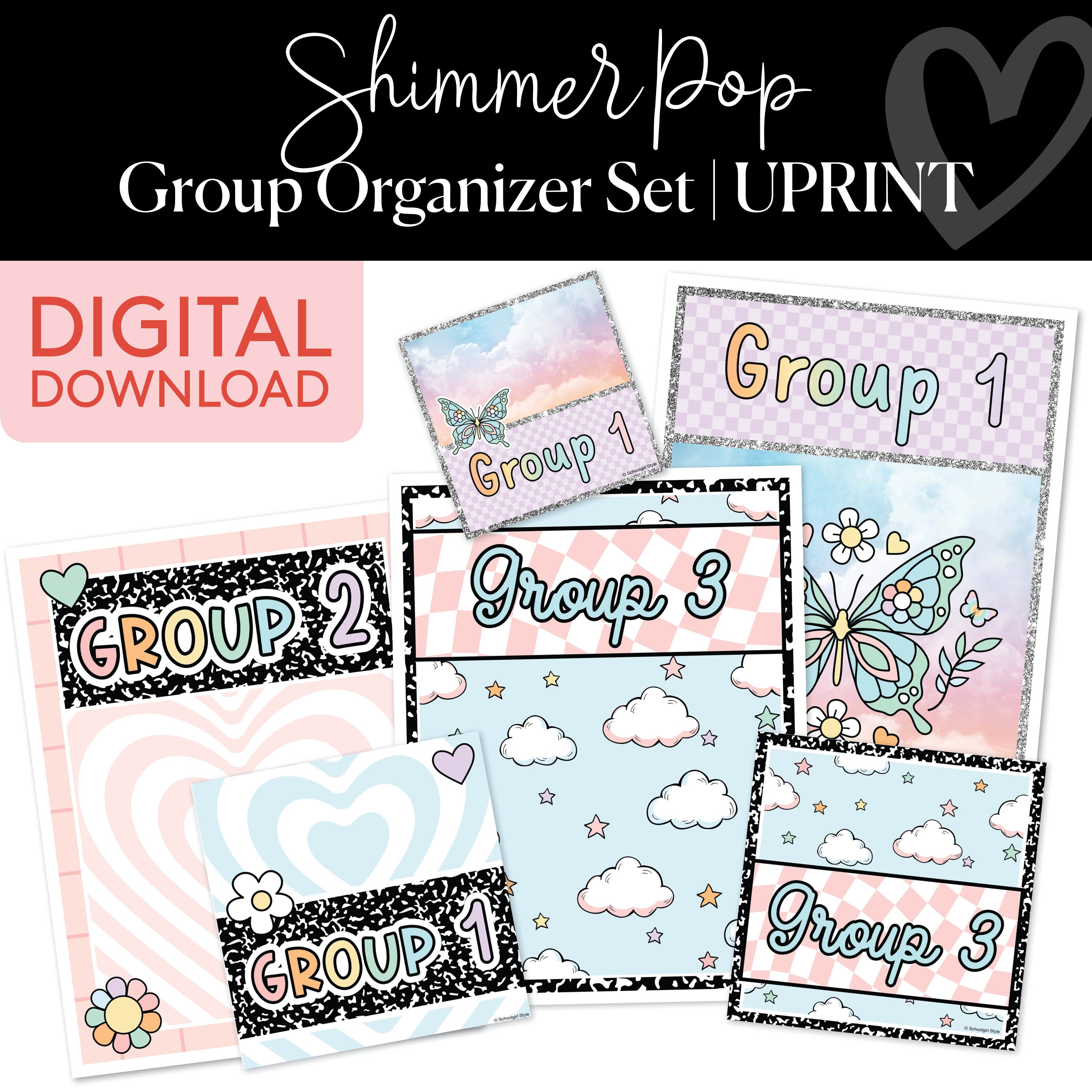 Group Organizer Set | Shimmer Pop | Printable Classroom Decor | School ...