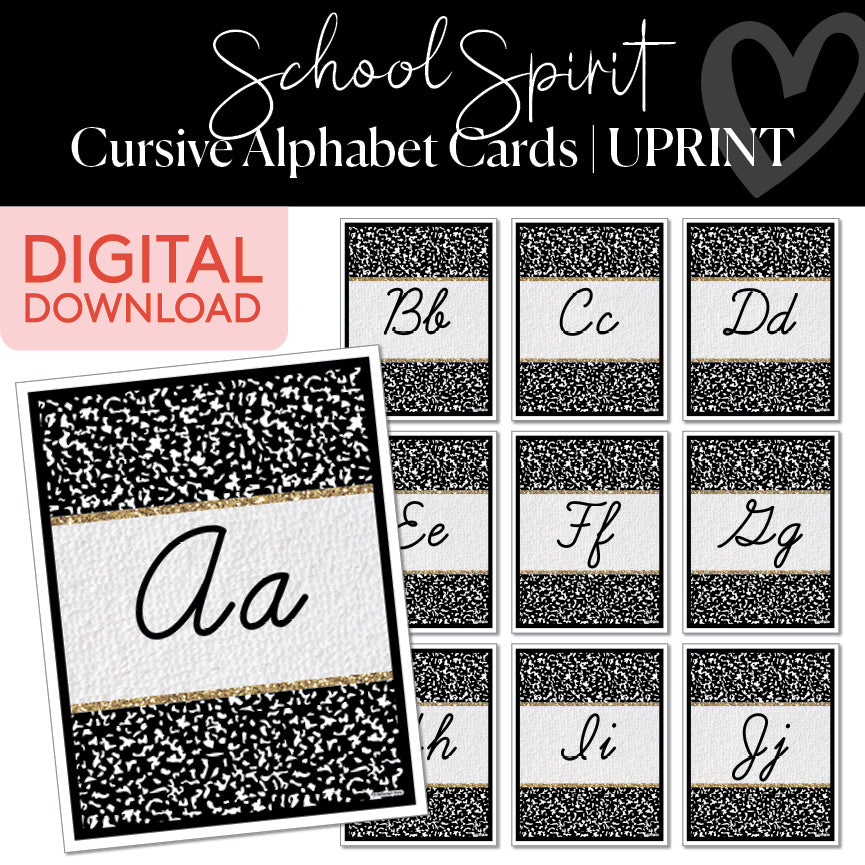 Alphabet Cards | School Spirit | Printable Classroom Decor | Schoolgir ...