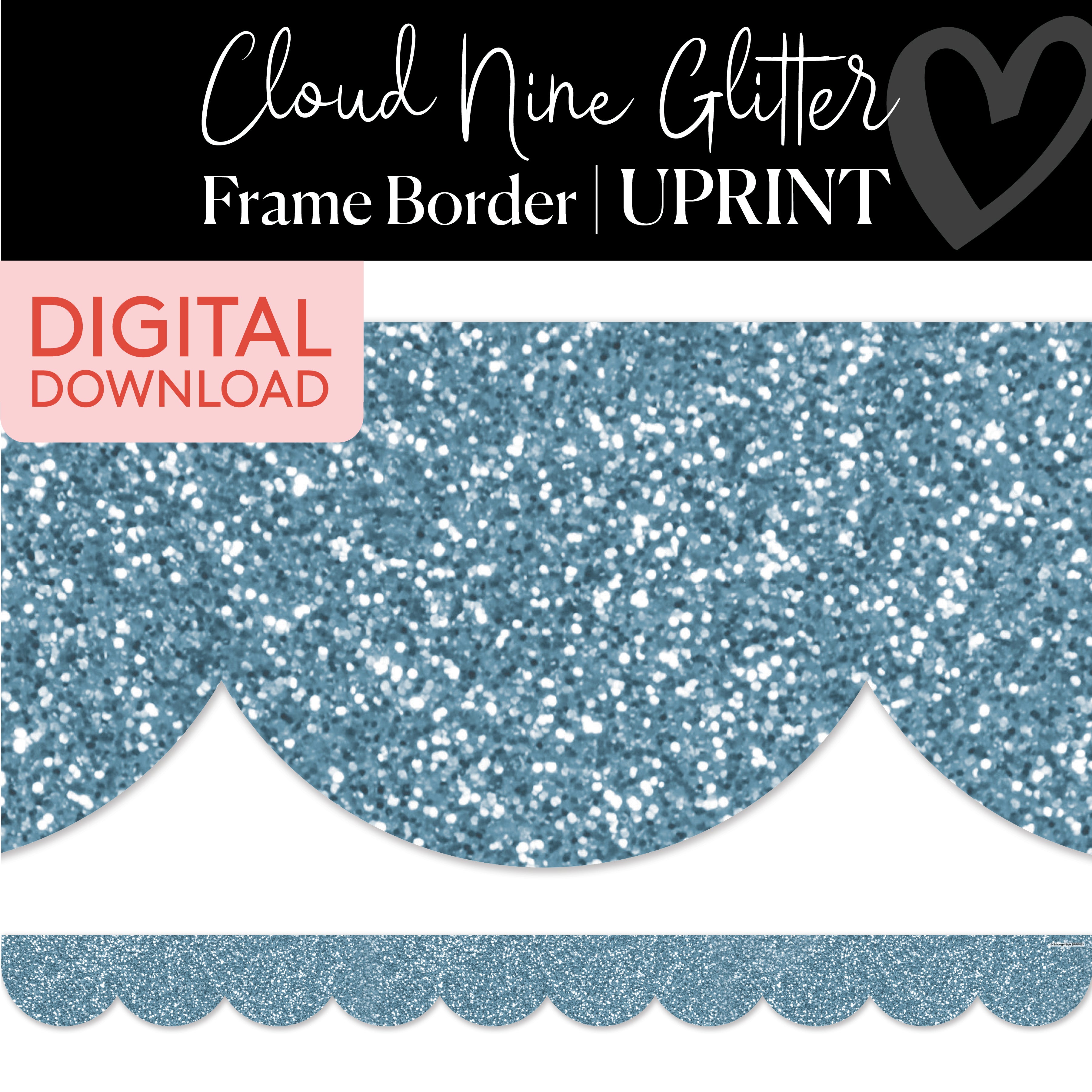 Cloud Nine Glitter | Bulletin Board Borders | Printable Classroom Deco ...