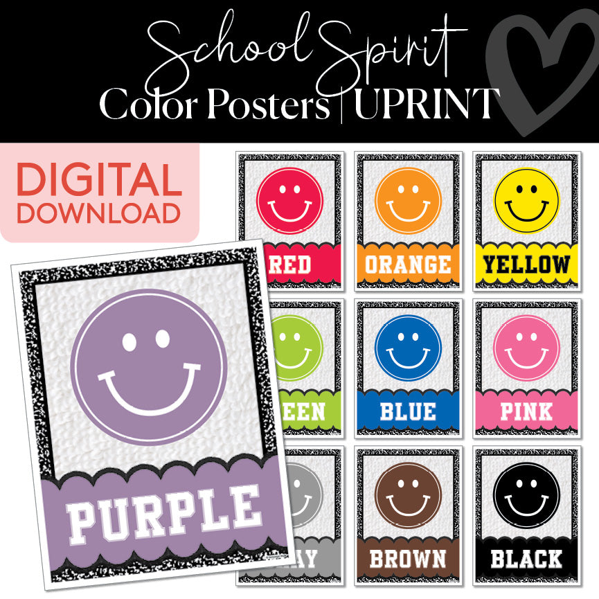 Color Posters | School Spirit | Printable Classroom Decor | Schoolgirl ...