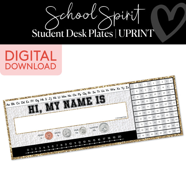 Desk Plates | School Spirit | Printable Classroom Decor | Schoolgirl S ...