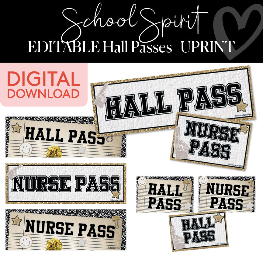 Classroom Hall Pass | School Spirit | Printable Classroom Decor | Scho ...