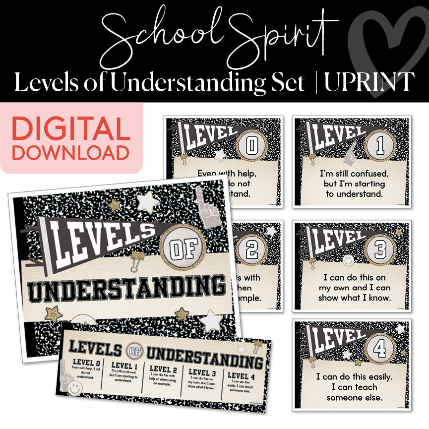 Levels of Understanding Posters | School Spirit | Printable Classroom ...