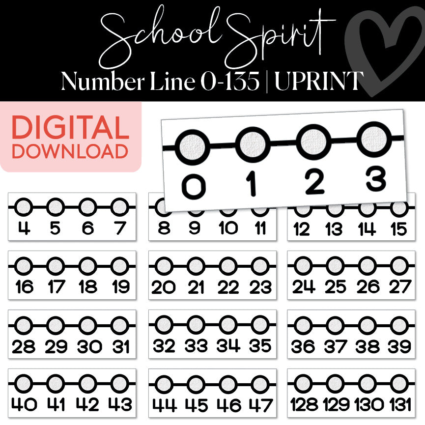 Printable Number Line | School Spirit – Schoolgirl Style