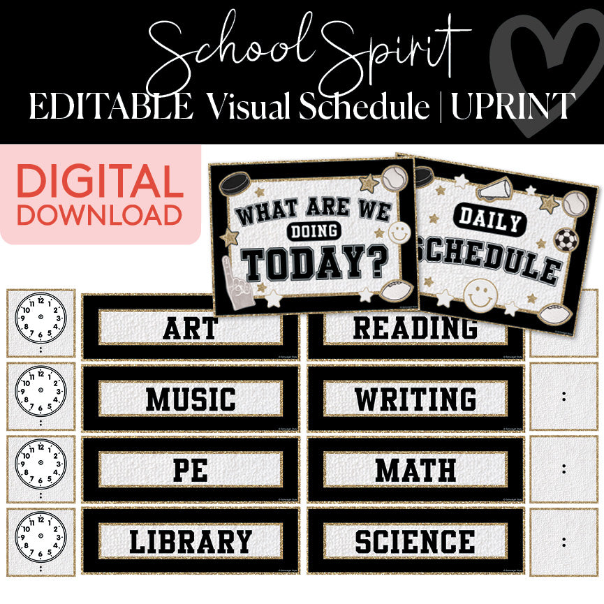 Classroom Daily Schedule | School Spirit | Printable Classroom Decor ...