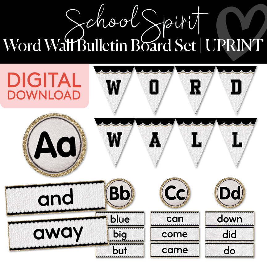 Word Wall | School Spirit | Printable Classroom Decor | Schoolgirl Sty ...