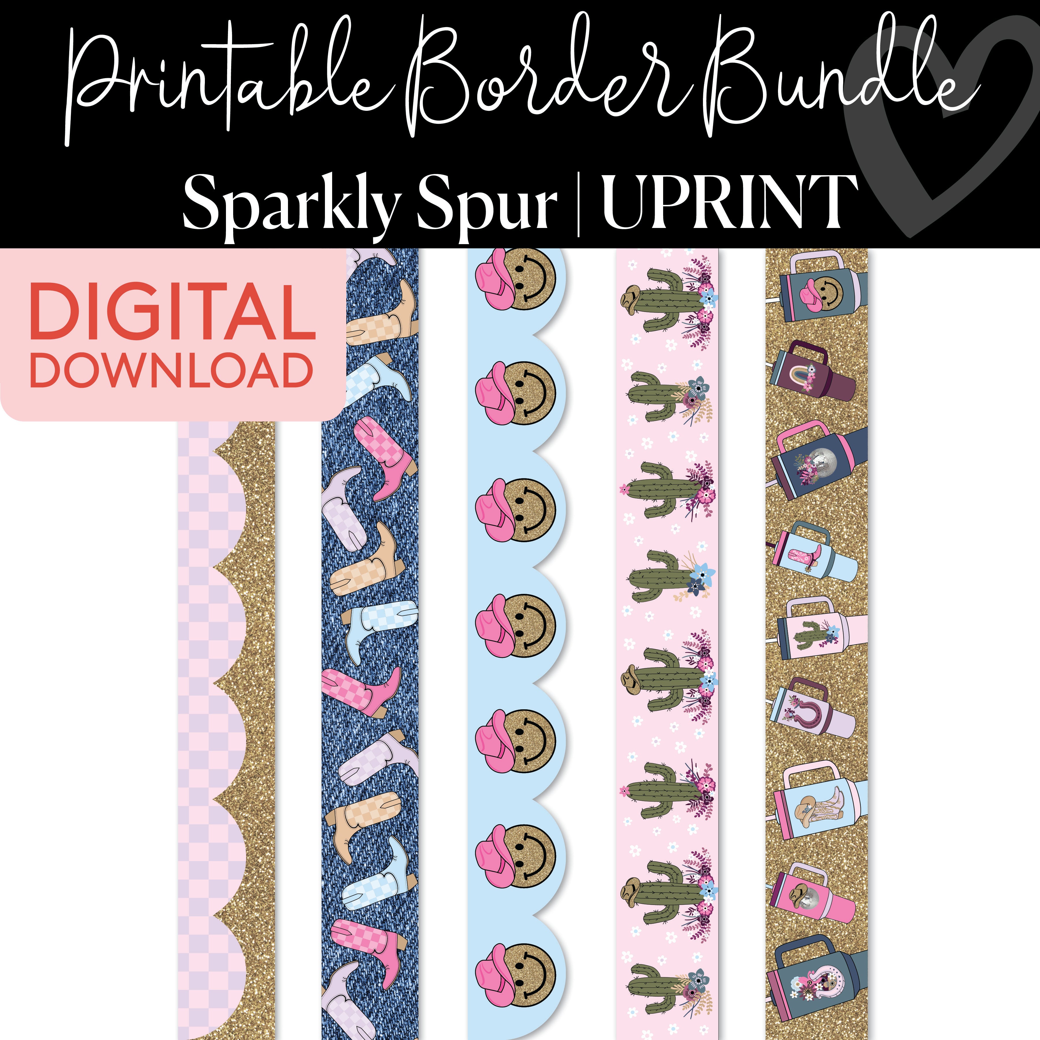Border Bundle | Sparkly Spur | Printable Classroom Decor | Schoolgirl ...