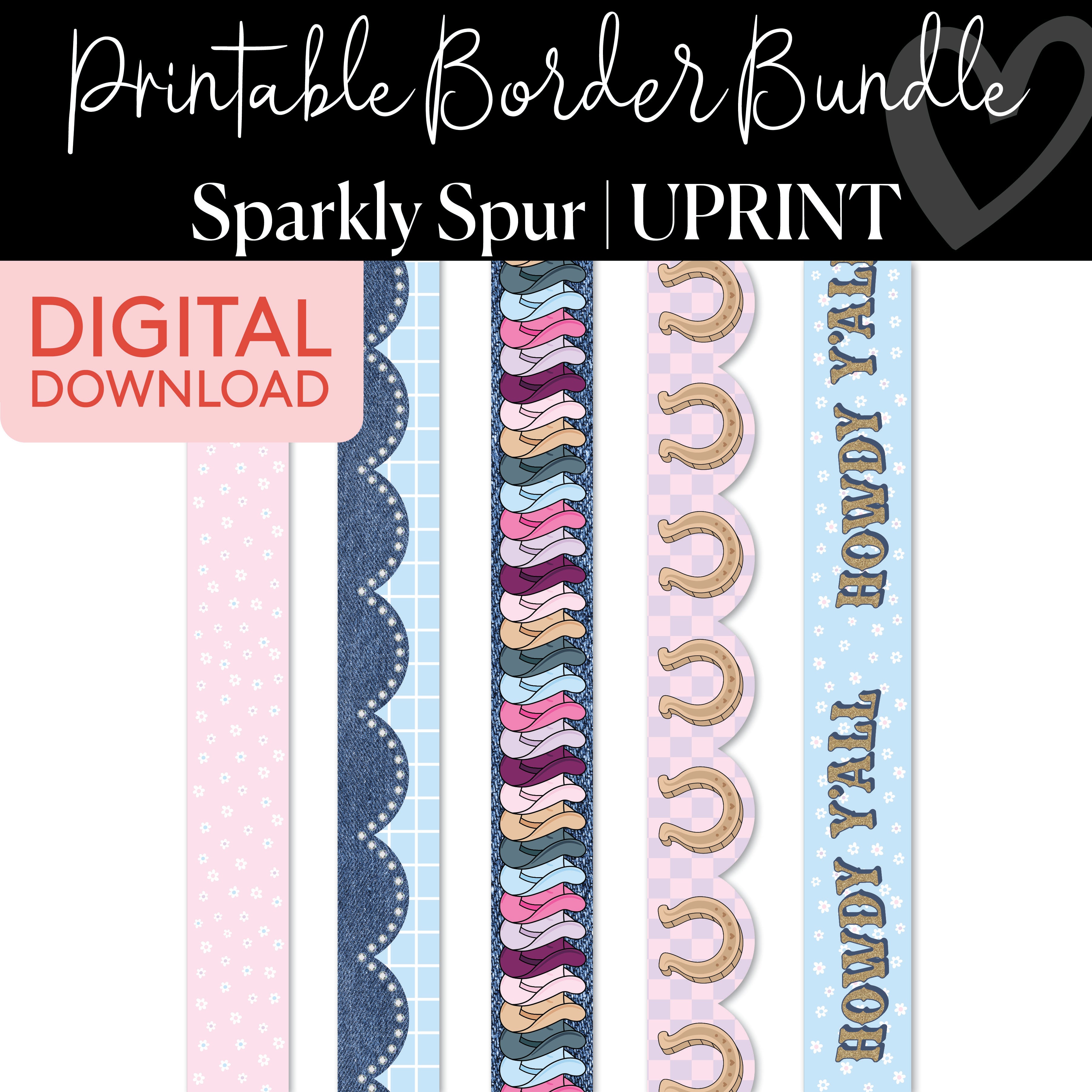 Border Bundle | Sparkly Spur | Printable Classroom Decor | Schoolgirl ...