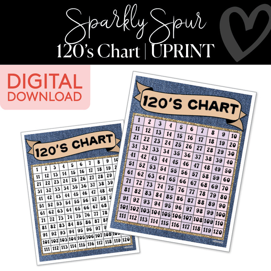 120's Chart | Sparkly Spur | Printable Classroom Decor | Schoolgirl St ...