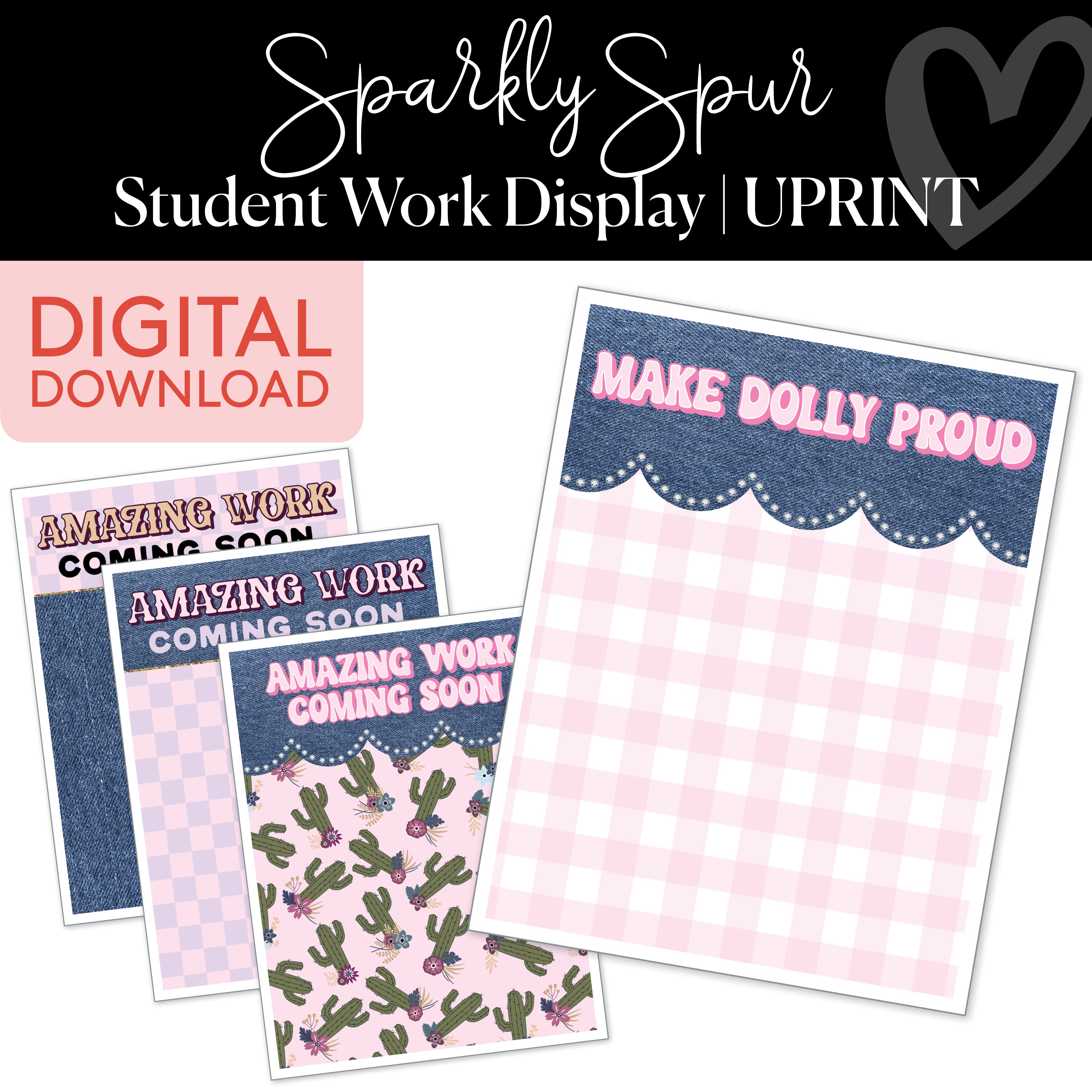 Student Work Displays | Sparkly Spur | Printable Classroom Decor | Sch ...