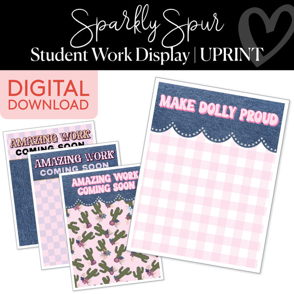 Student Work Displays | Sparkly Spur | Printable Classroom Decor | Sch ...
