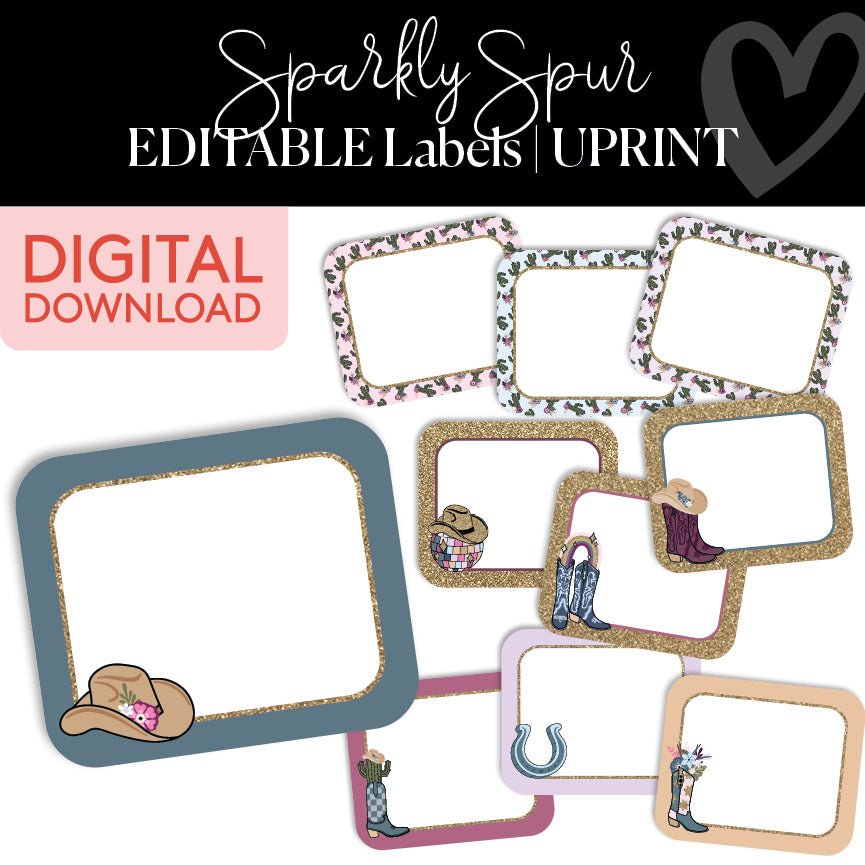 Classroom Labels | Sparkly Spur | Printable Classroom Decor | Schoolgi ...