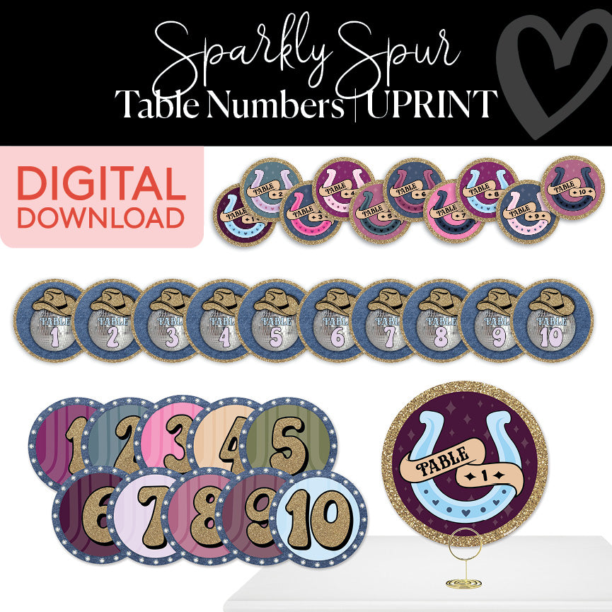 Table Numbers | Sparkly Spur | Printable Classroom Decor | Schoolgirl ...