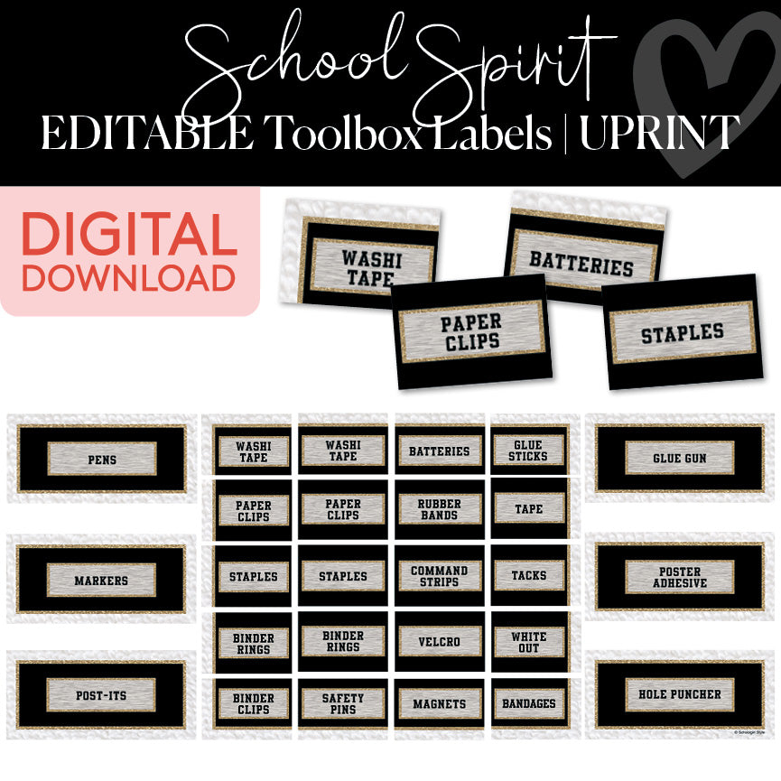 Tool Box Labels | School Spirit | Printable Classroom Decor | Schoolgi ...