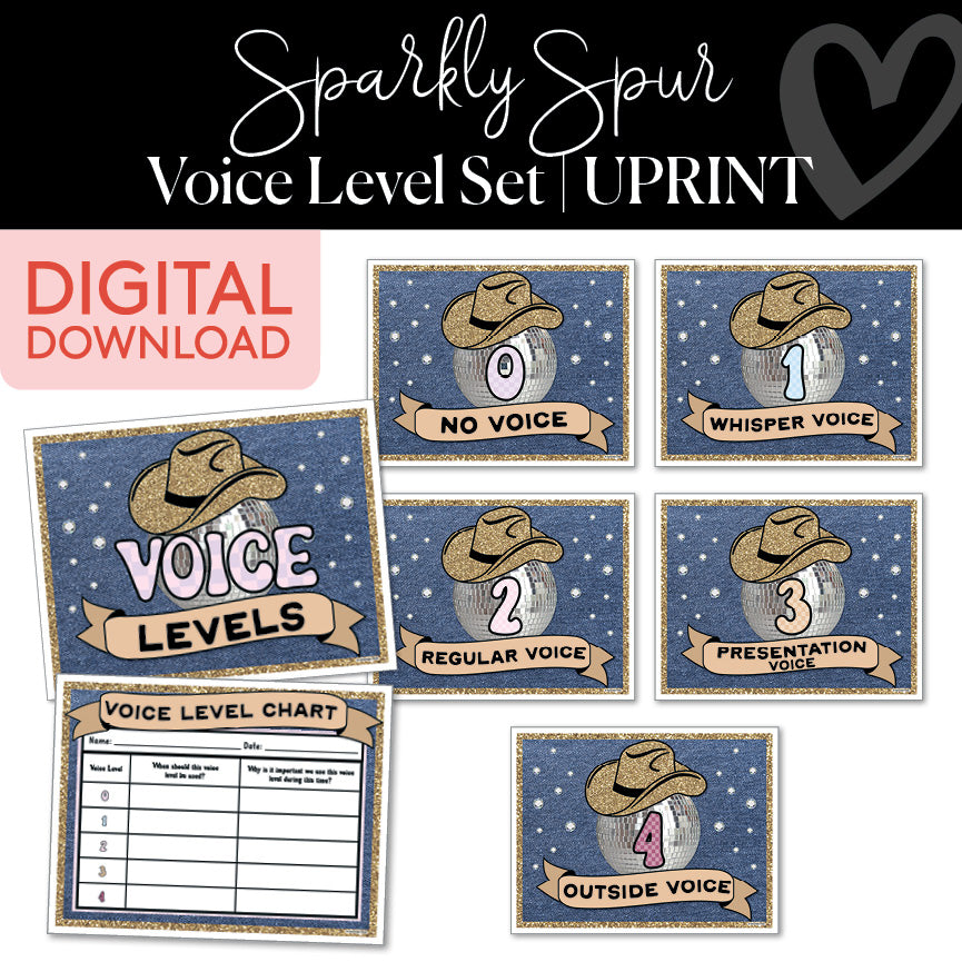 Classroom Voice Level Charts | Sparkly Spur | Printable Classroom Deco ...
