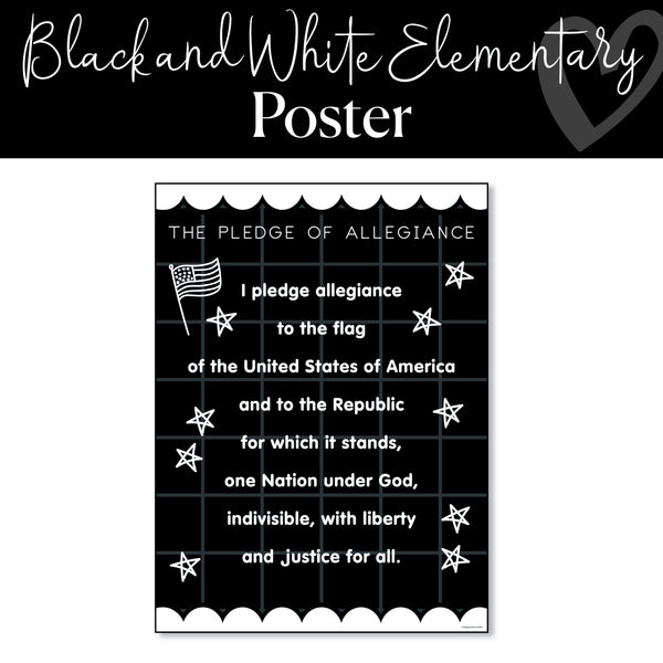 Black and White Pledge of Allegiance Home Learning Poster – Schoolgirl ...