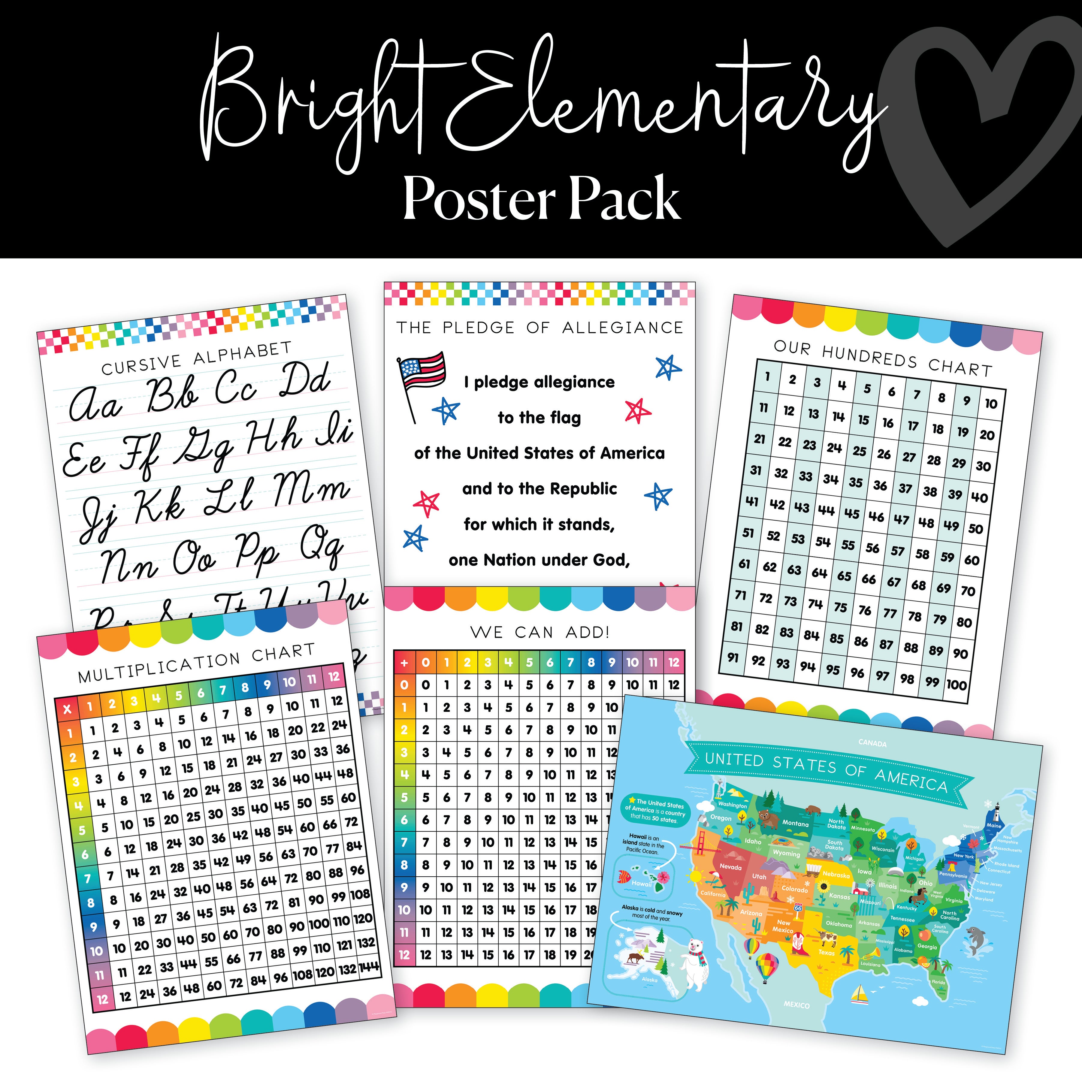 Bright | Elementary Poster Pack – Schoolgirl Style