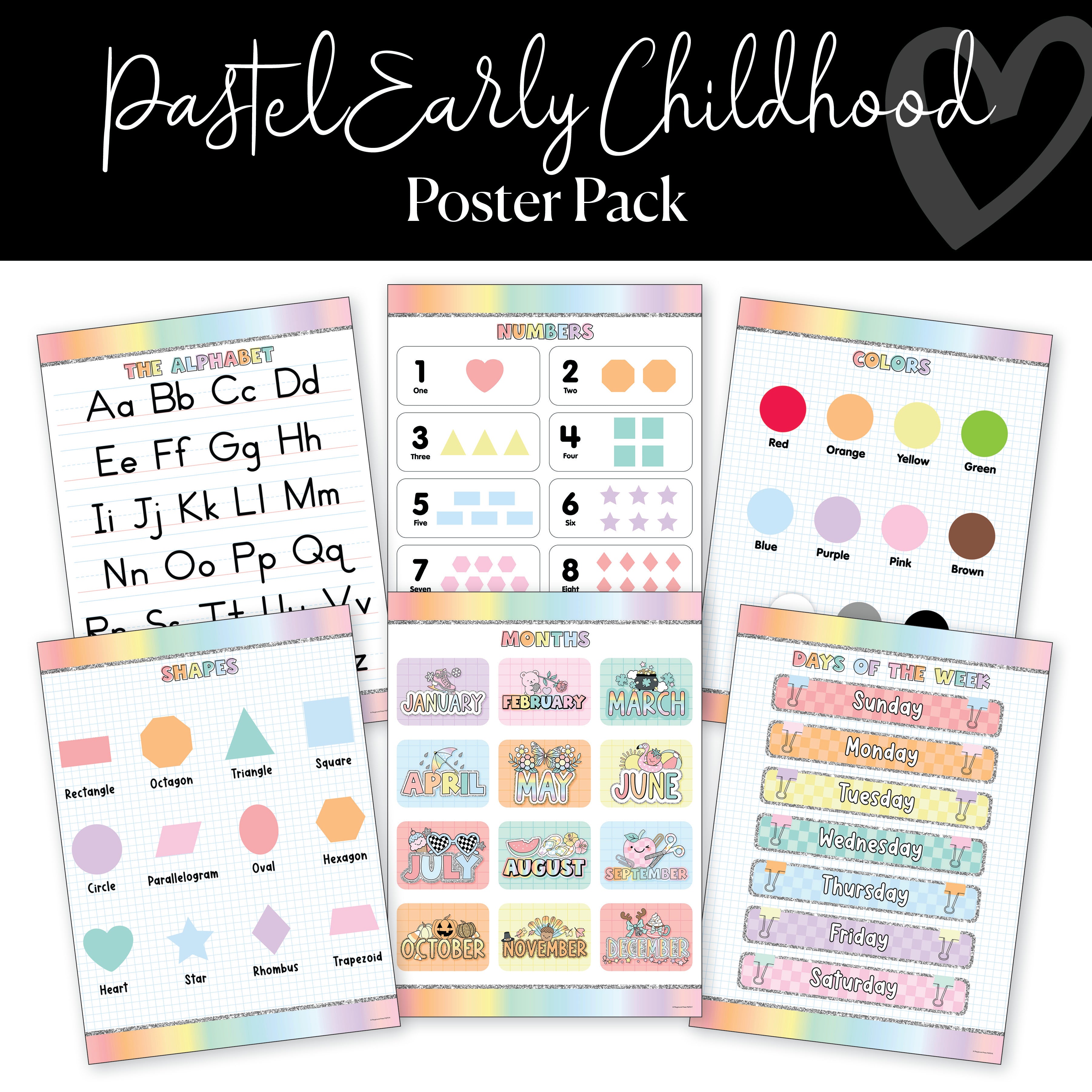 Pastel | Early Childhood Poster Pack – Schoolgirl Style