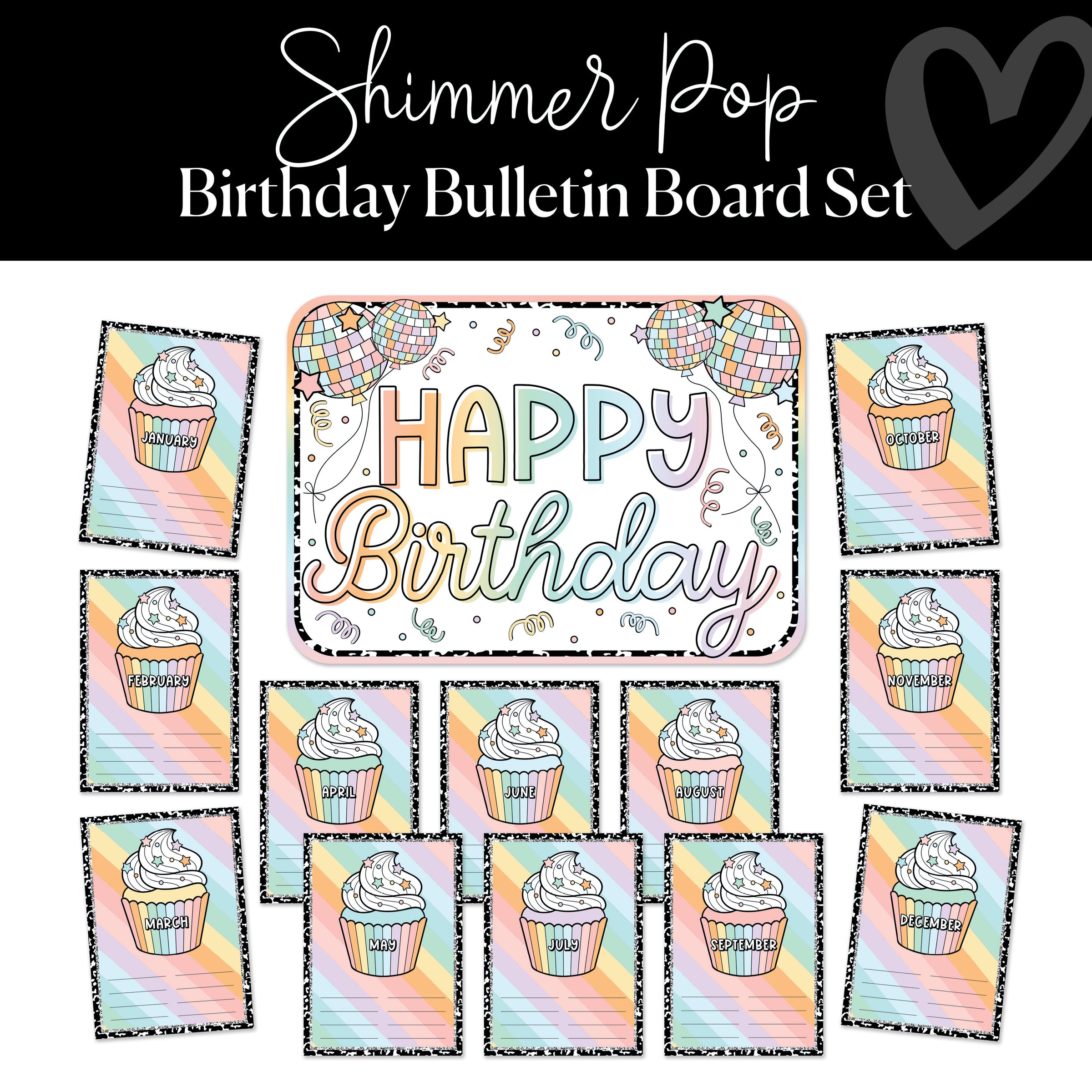 Birthday | Bulletin Board Set | Shimmer Pop | Schoolgirl Style