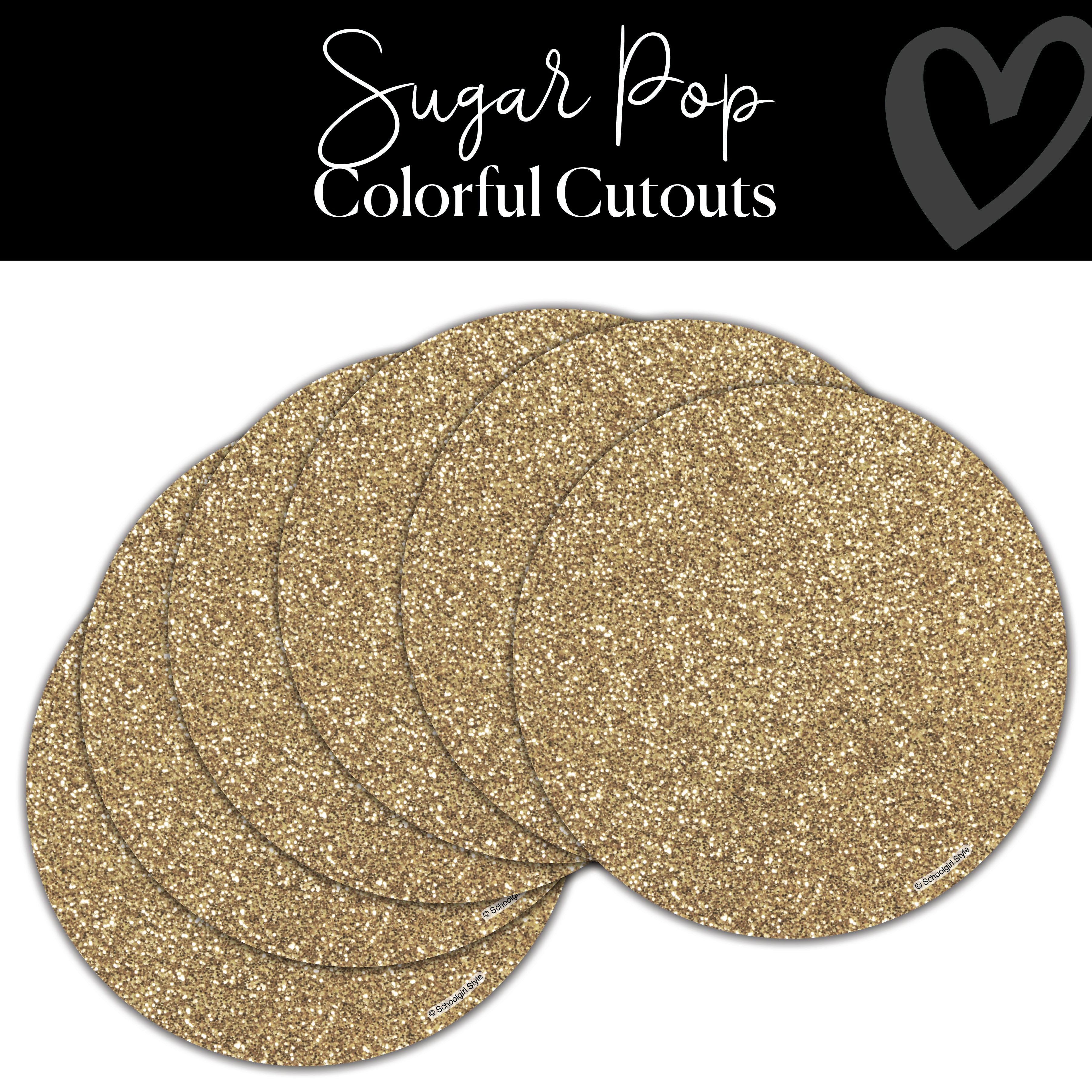 Gold Glitter Polka Dot | Classroom Cut Outs | Sugar Pop | Schoolgirl S ...