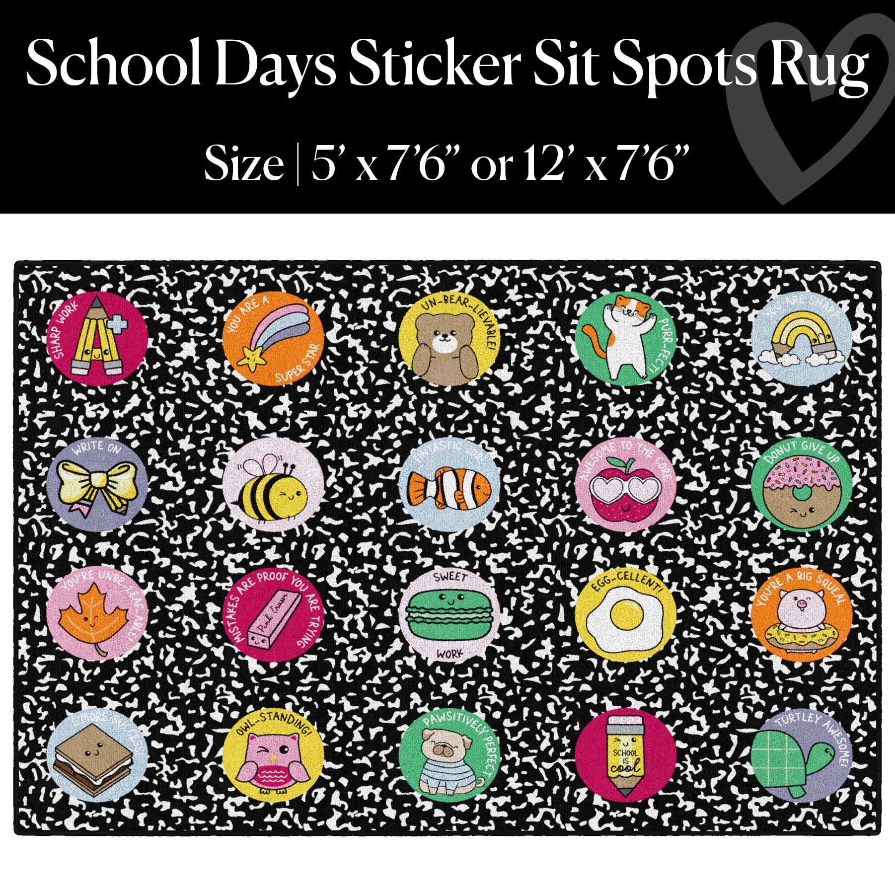 Sticker Sit Spots Classroom Rug by Schoolgirl Style