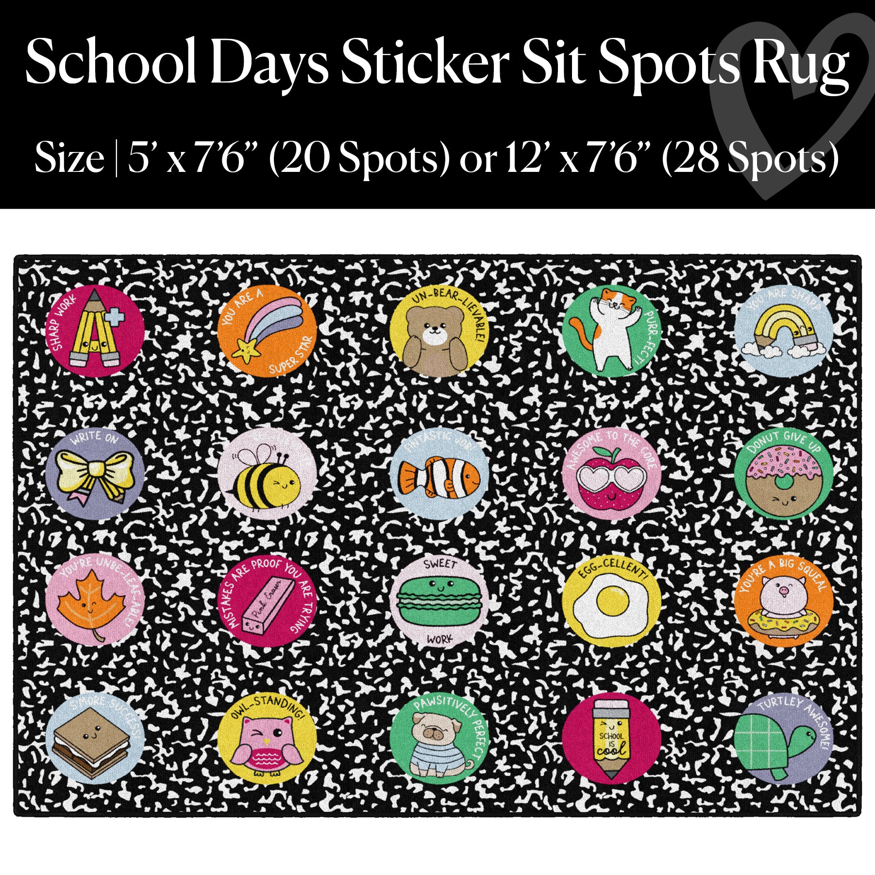 Sticker Sit Spots Classroom Rug by Schoolgirl Style