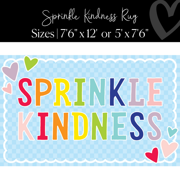 "Sprinkle Kindness" Checkerboard Rug | Rainbow Classroom Rug | Schoolg ...