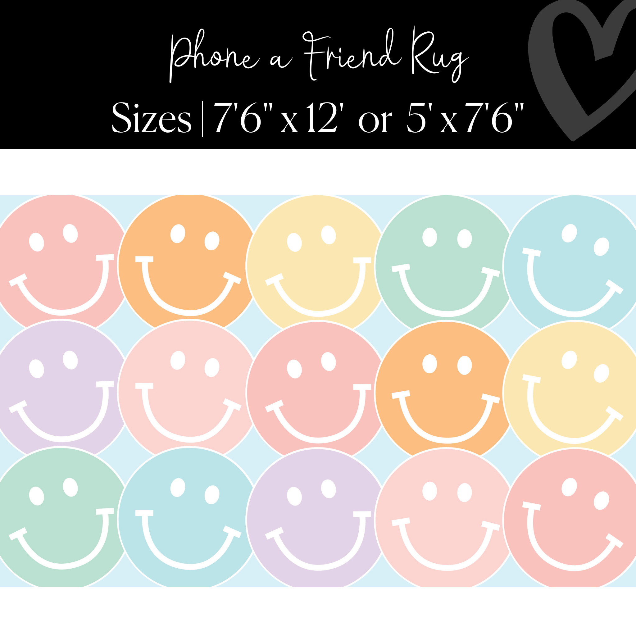 Pastel Rainbow Smileys Rug | Pastel Classroom Rug | Phone a Friend | S ...