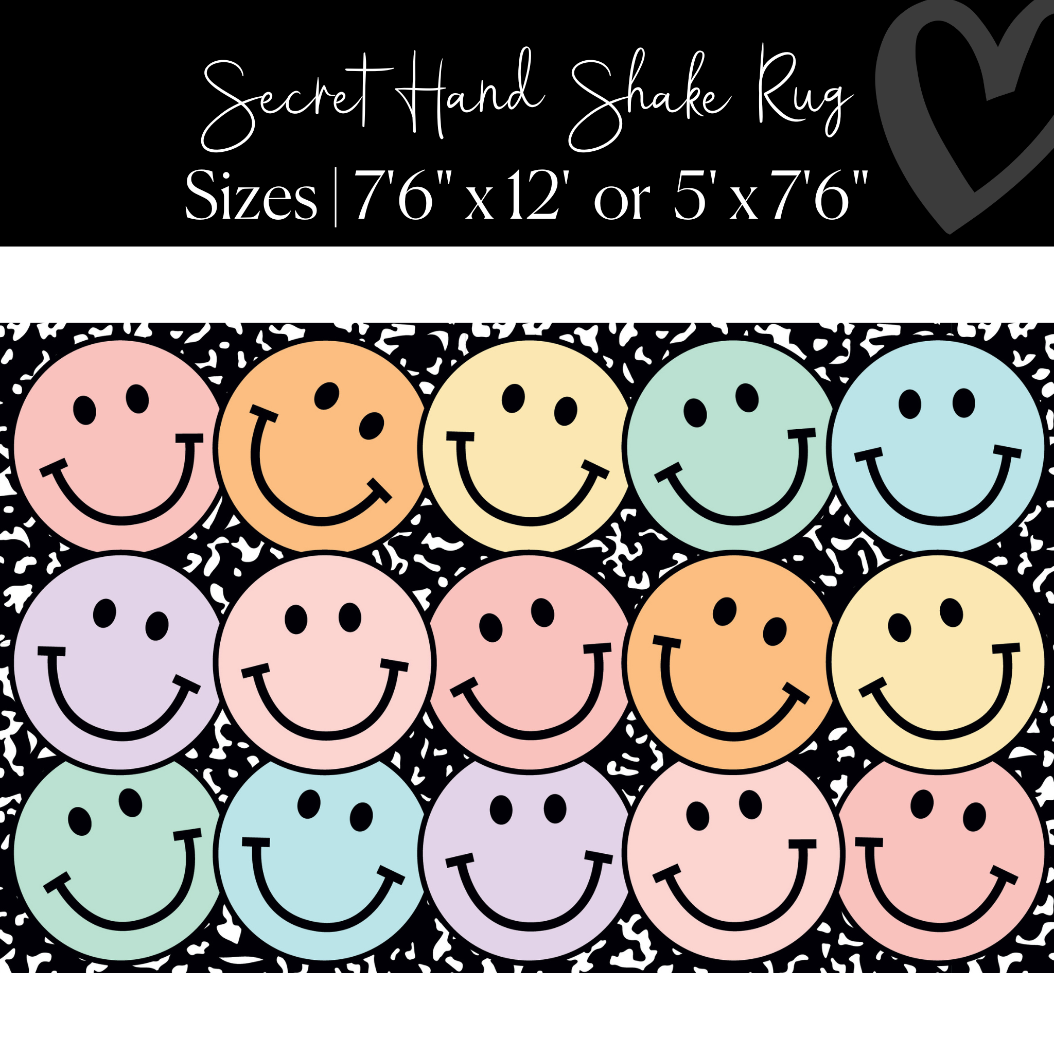 Pastel Rainbow Smileys on Notebook Rug | Pastel Classroom Rug | Secret ...