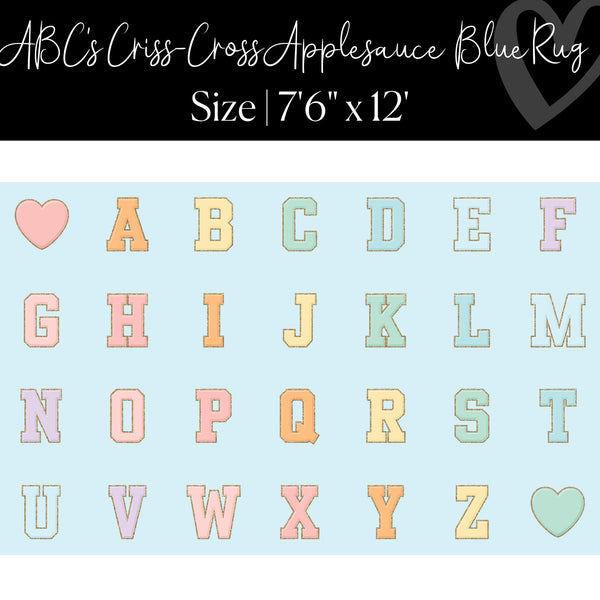 Sky Blue Rug with ABC | Sit Spot Rug | Seating Rug | Rainbow Classroom ...